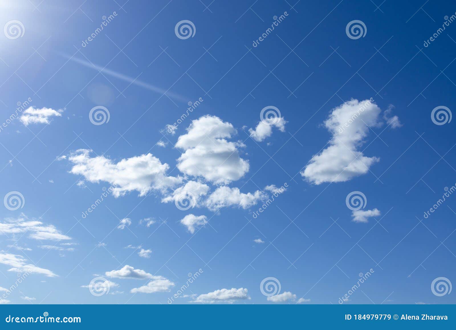Scattered Cloud Clusters in a Blue Sky. Sky Background with Clouds ...