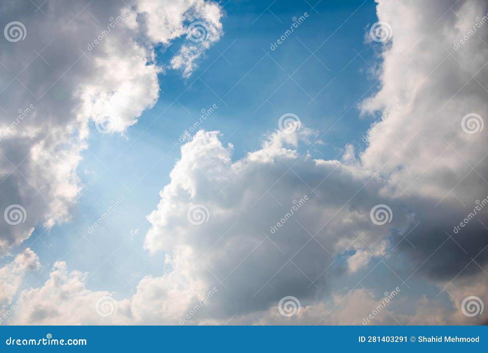 Scattered Cloud Clusters in a Blue Sky, Blue Sky Background with White ...