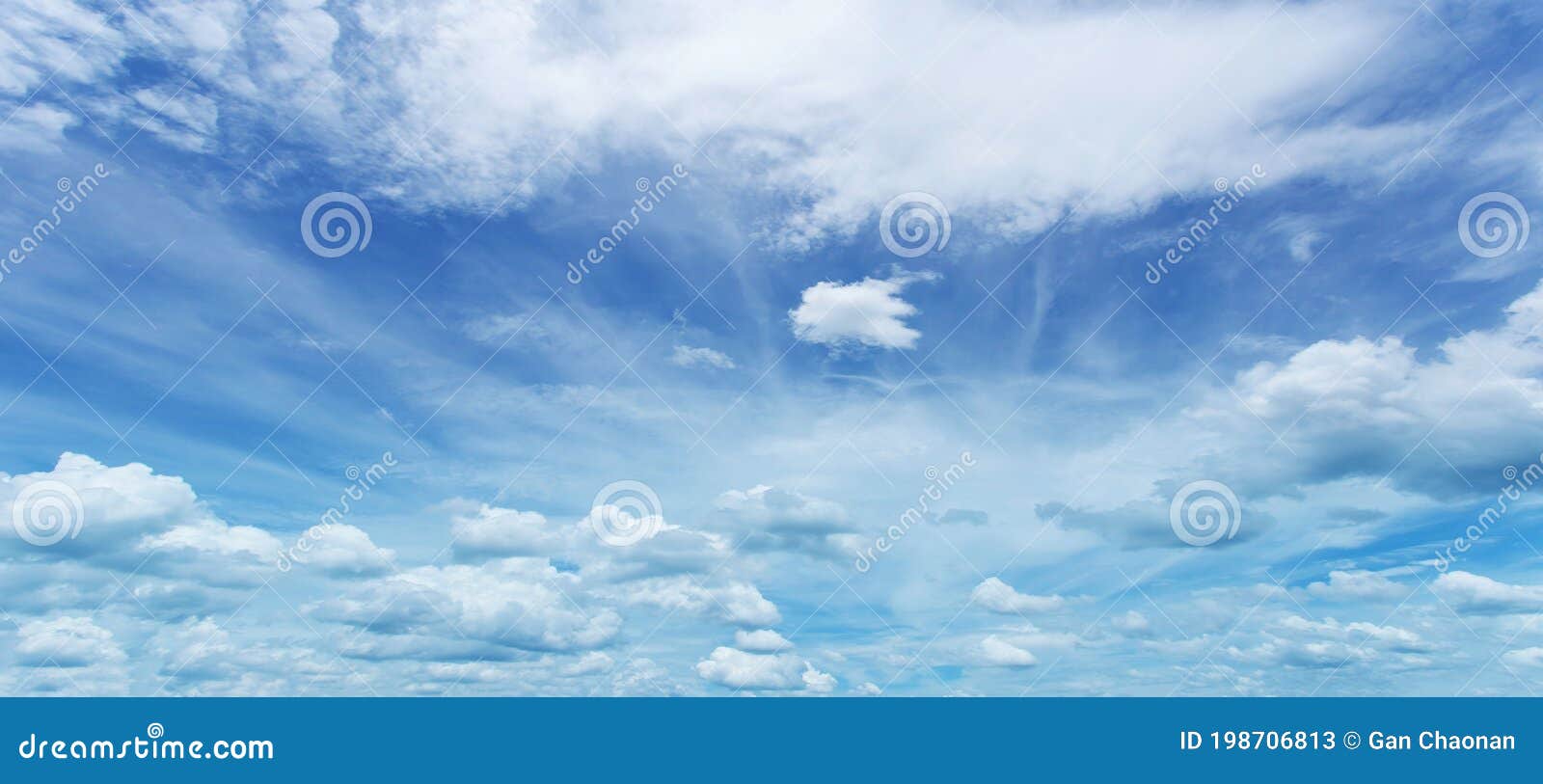 Scattered Cloud Clusters in a Blue Sky Stock Image - Image of high ...