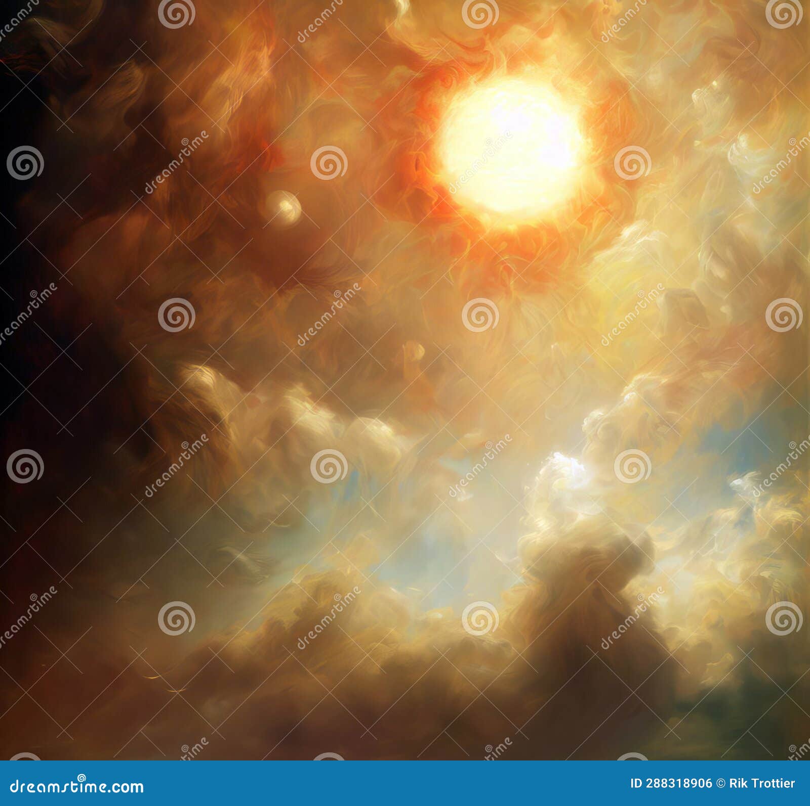 Blazing Hot Yellow Sun in Sky with Clouds Stock Photo - Image of sweat ...