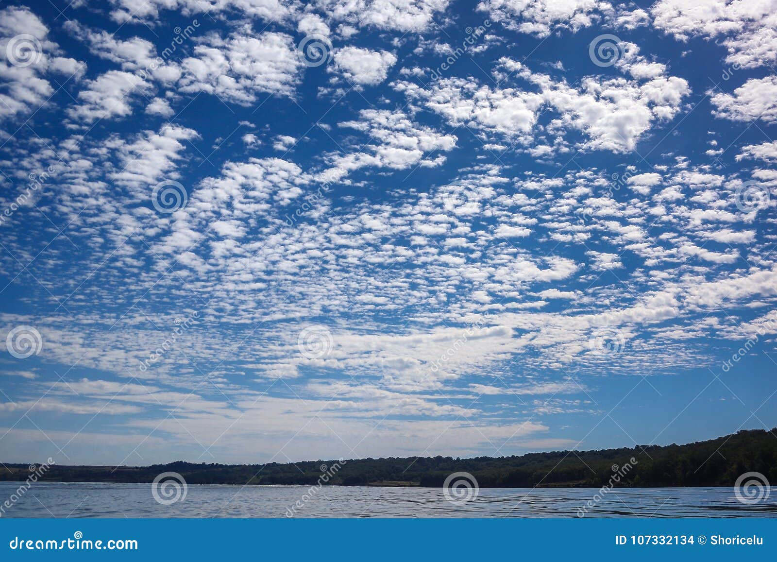 Scattered Clouds Over the Blue Sky Stock Photo - Image of horizon, hazy ...