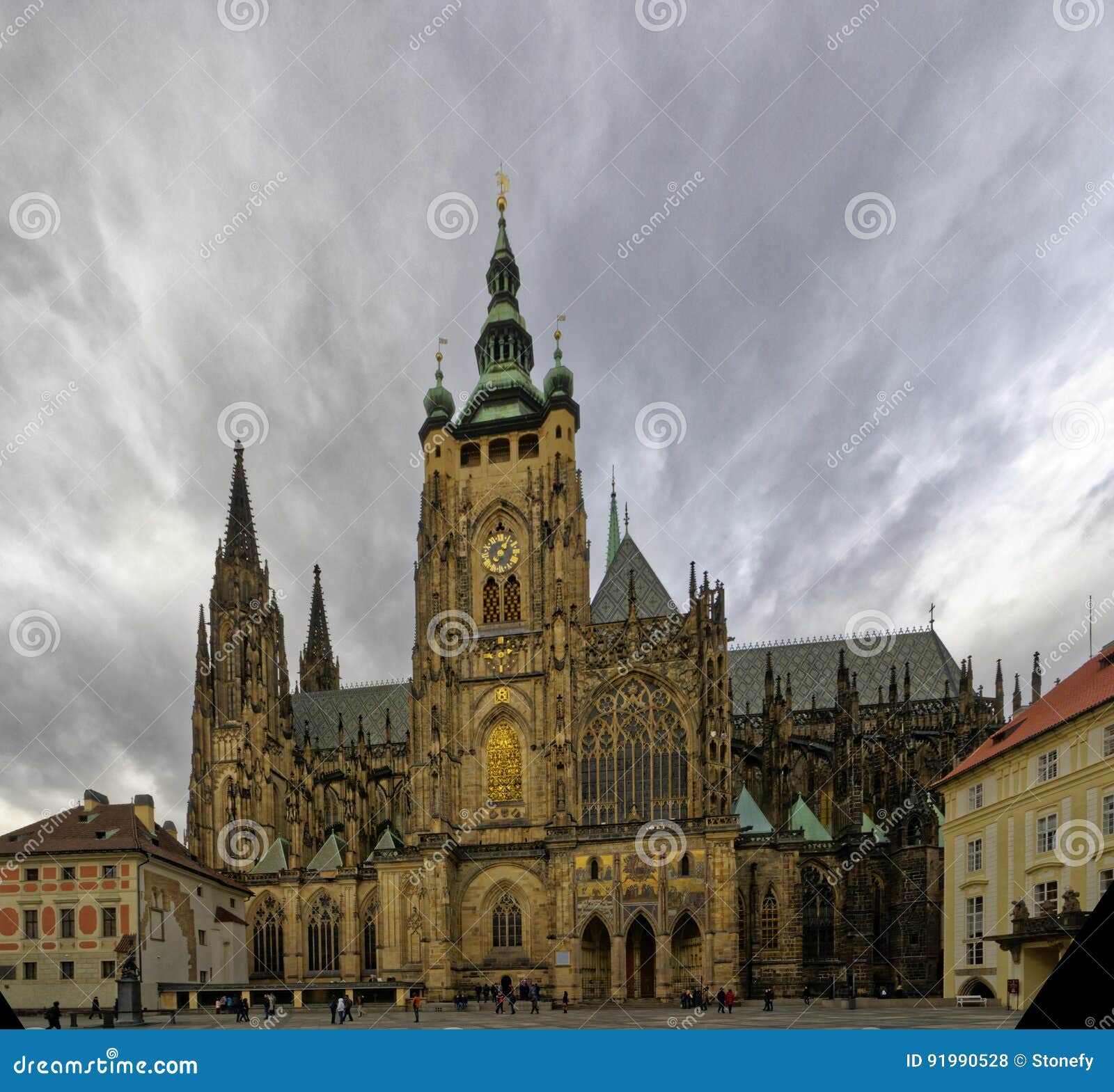 Scattered Clouds Over the Church Stock Photo - Image of dark, house ...
