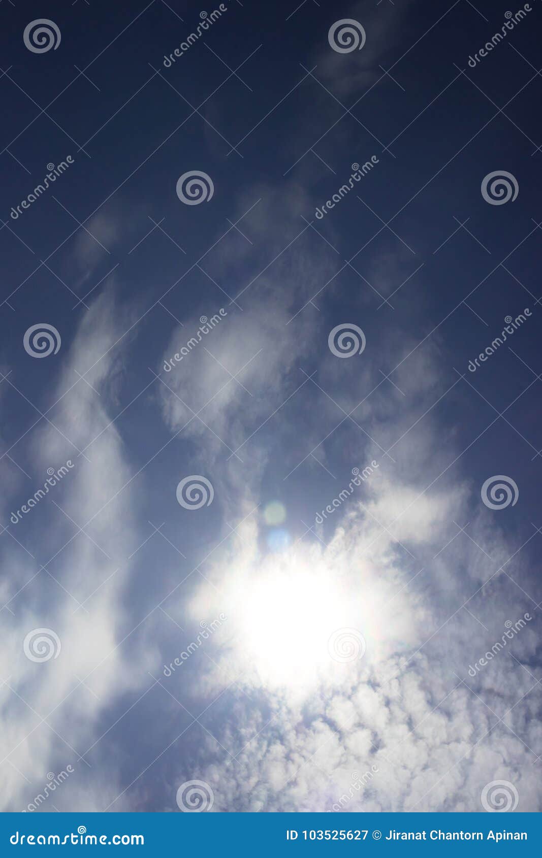 The Scattered Clouds with the Rainbow Radius of Sun Stock Image - Image ...