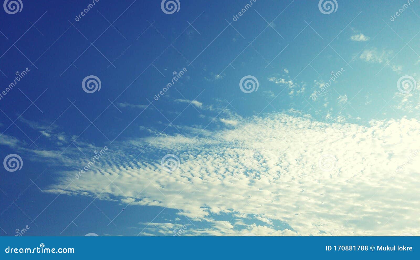 Scattered Clouds on Sky, Blue and Fresh Sky Perspective. Stock Photo ...