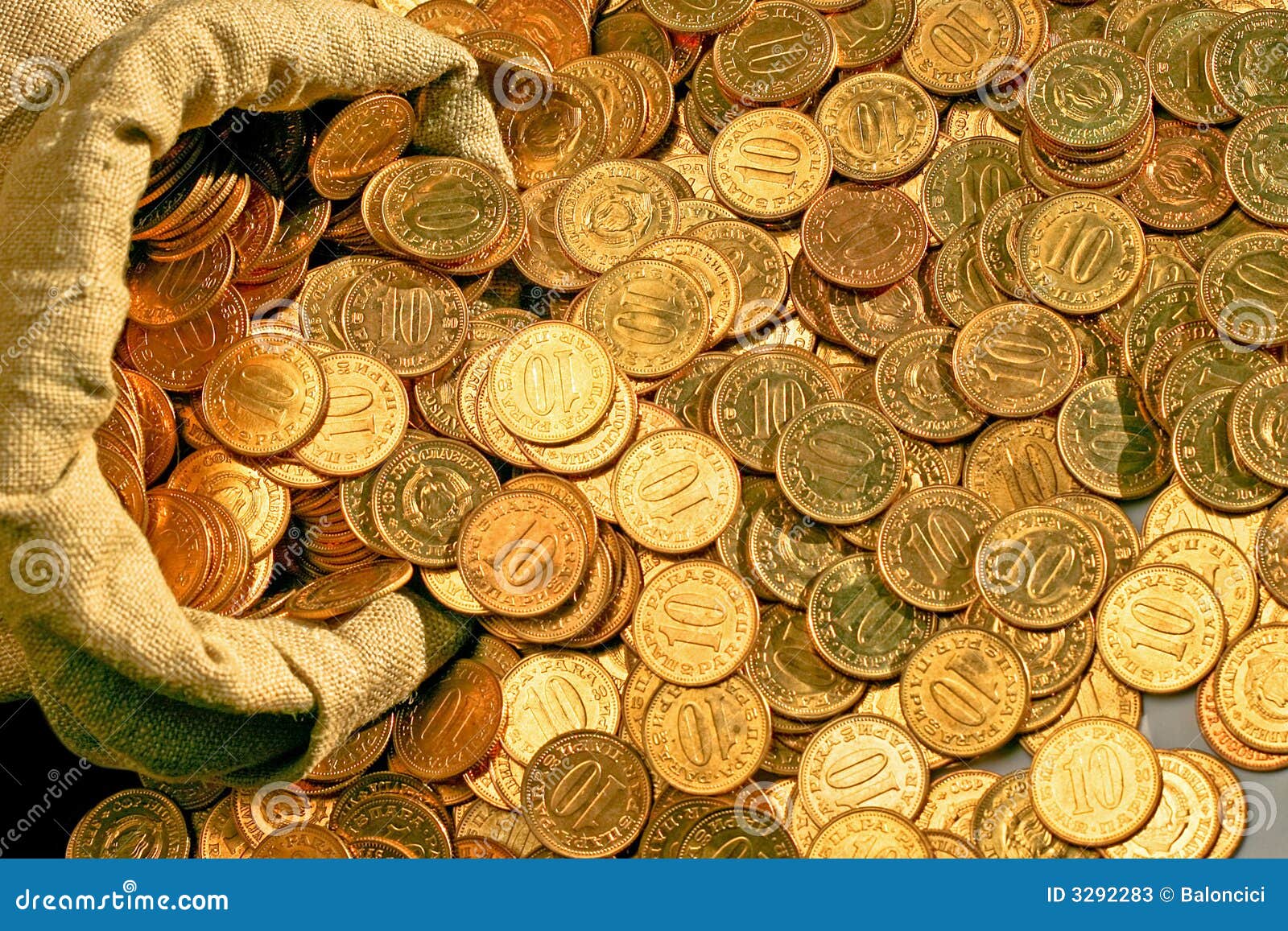 Scattered coins stock image. Image of cent, dollar, gold - 3292283