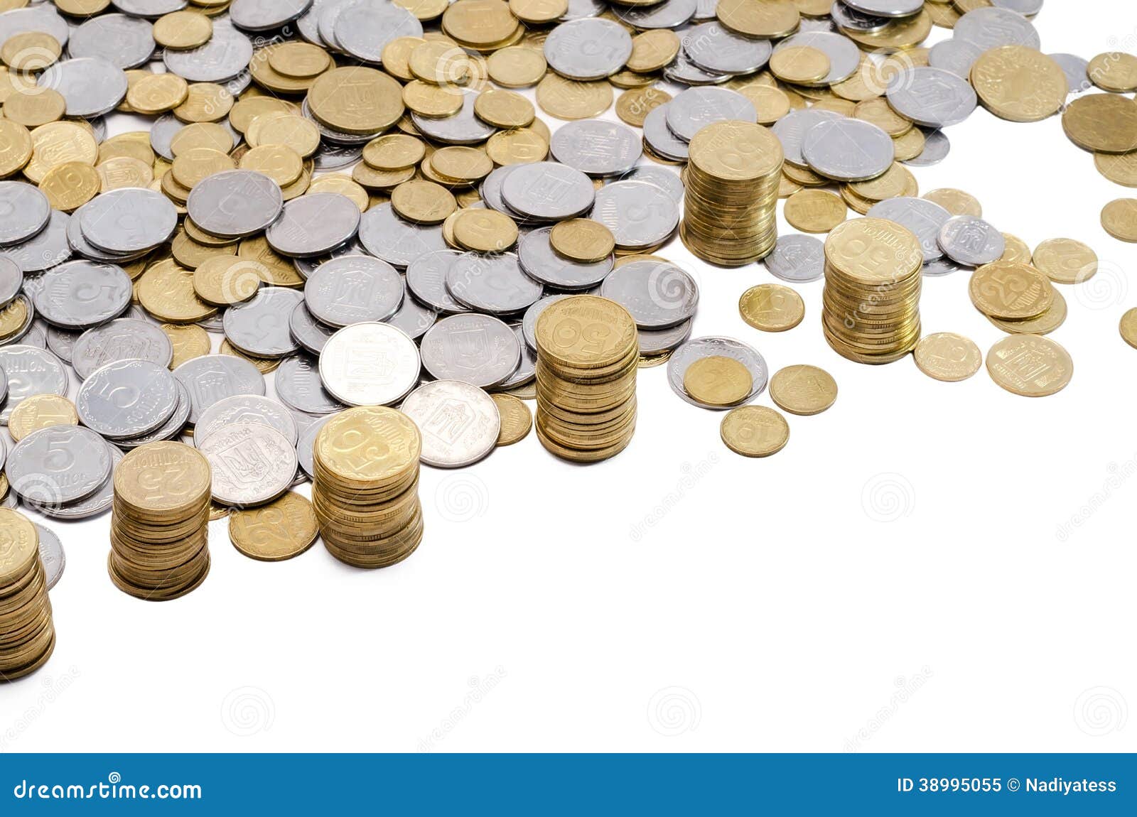 The scattered coins stock image. Image of savings, gold - 38995055