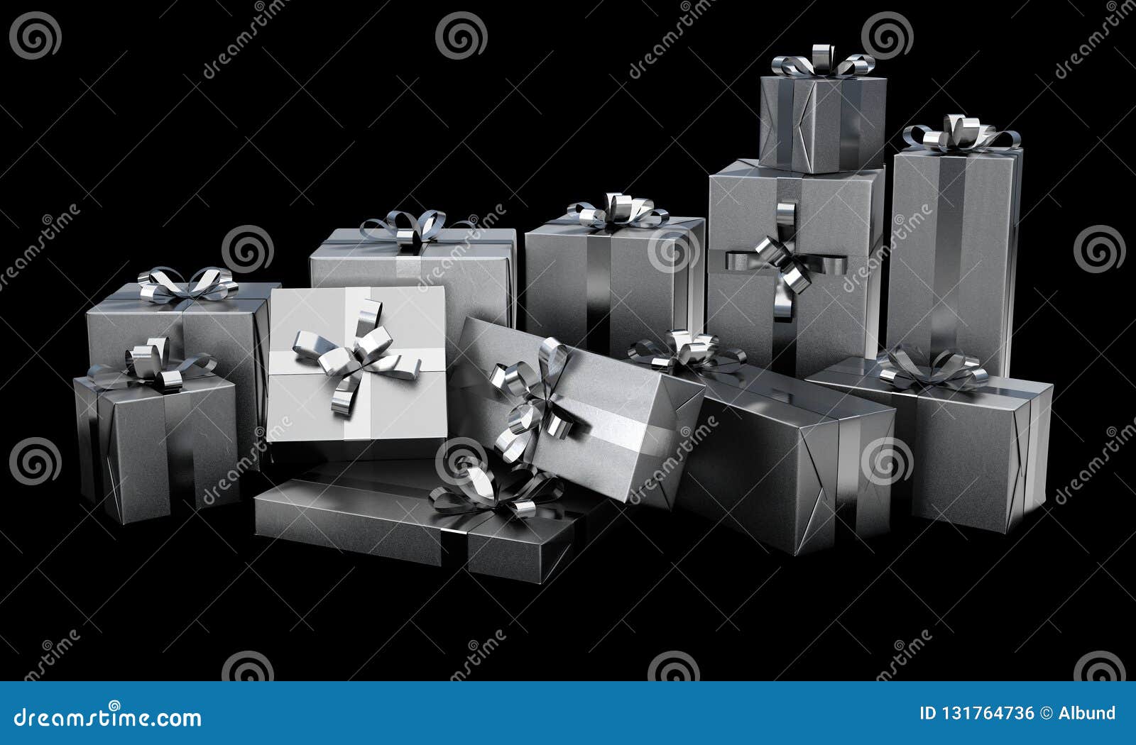 Christmas Gift Wrapped Boxes Stock Photo - Image of foil, delivery ...