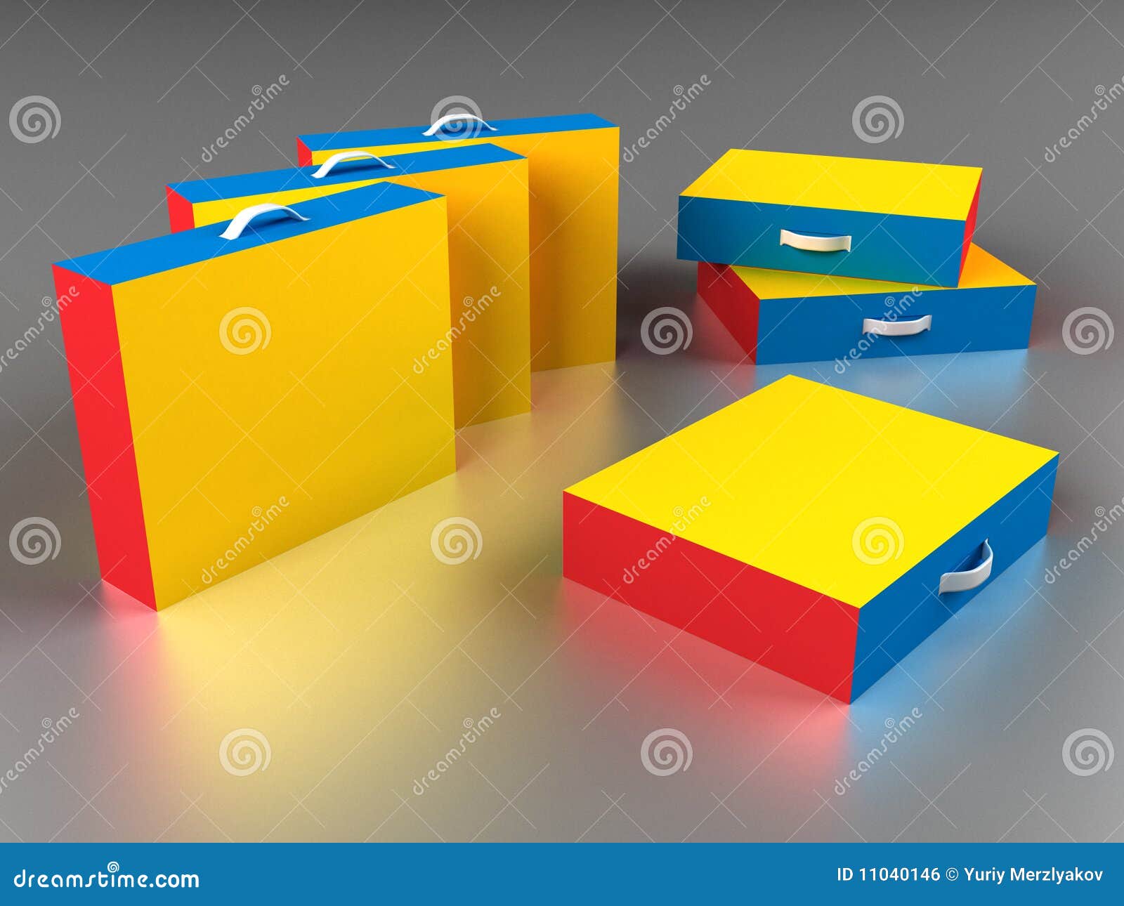 Scattered colorful boxes stock illustration. Illustration of colour ...