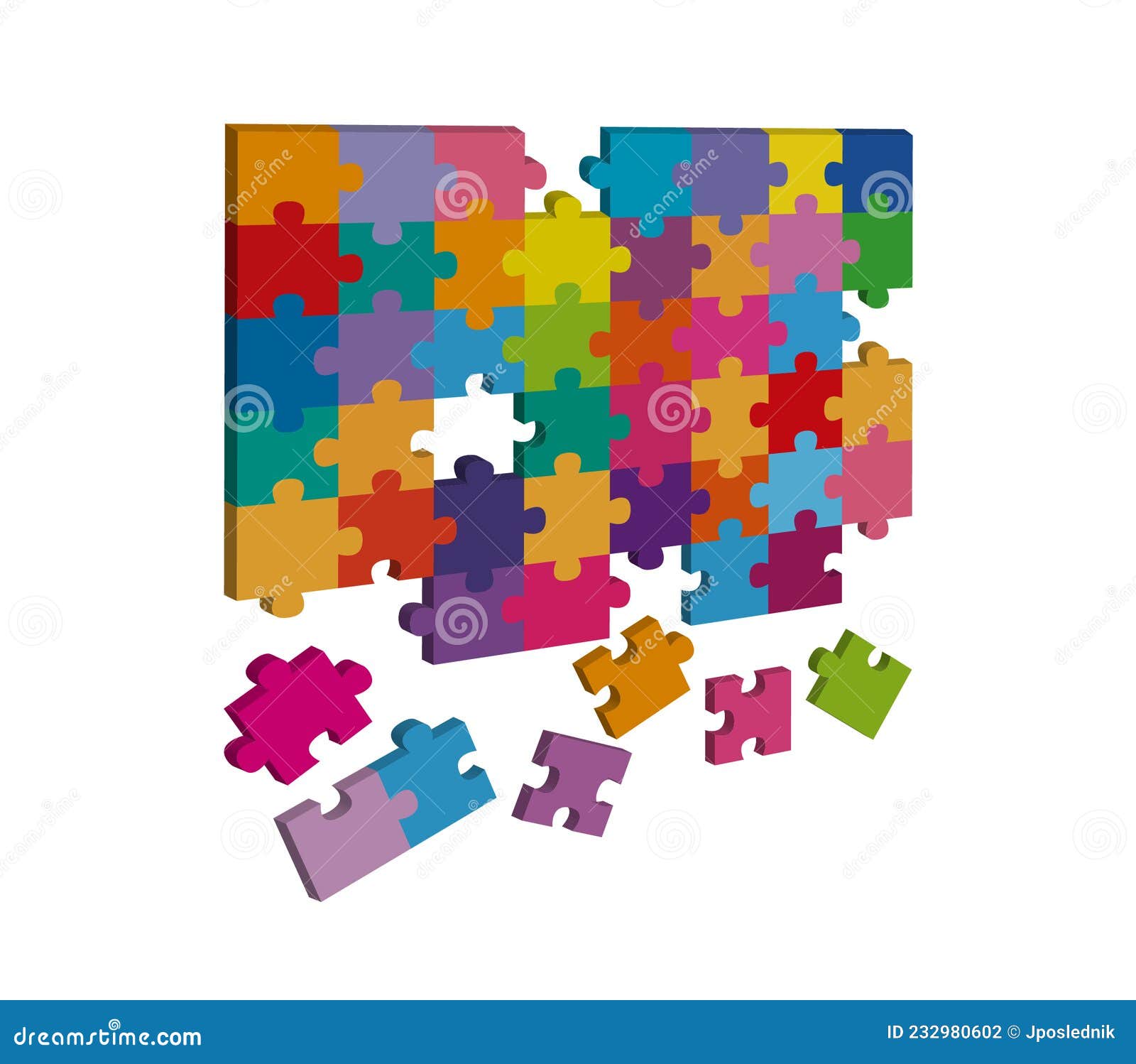 Scattered Colorful Puzzles. Symbol of Creativity Stock Vector ...