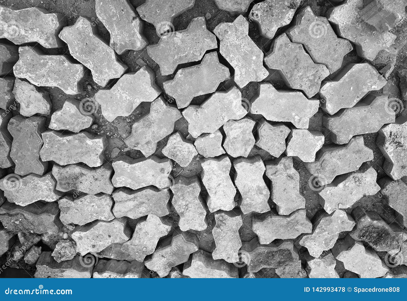 Scattered Concrete Pavement Blocks Background Stock Photo - Image of ...