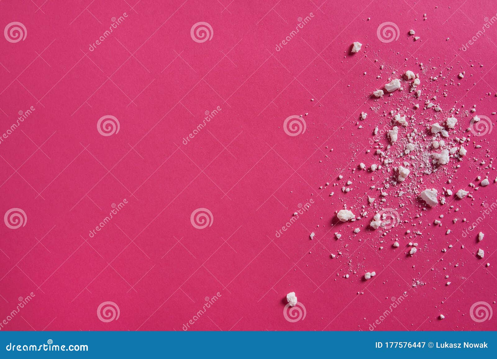 Scattered Crumbs Isolated on Pink Background Stock Image - Image of ...
