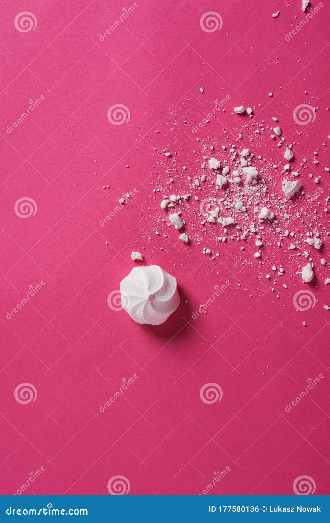 Scattered Crumbs Isolated on Pink Background Stock Photo - Image of ...