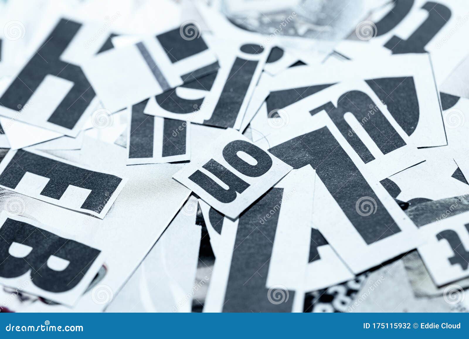 Scattered Cutout Newspaper Fonts Background Stock Photo - Image of ...