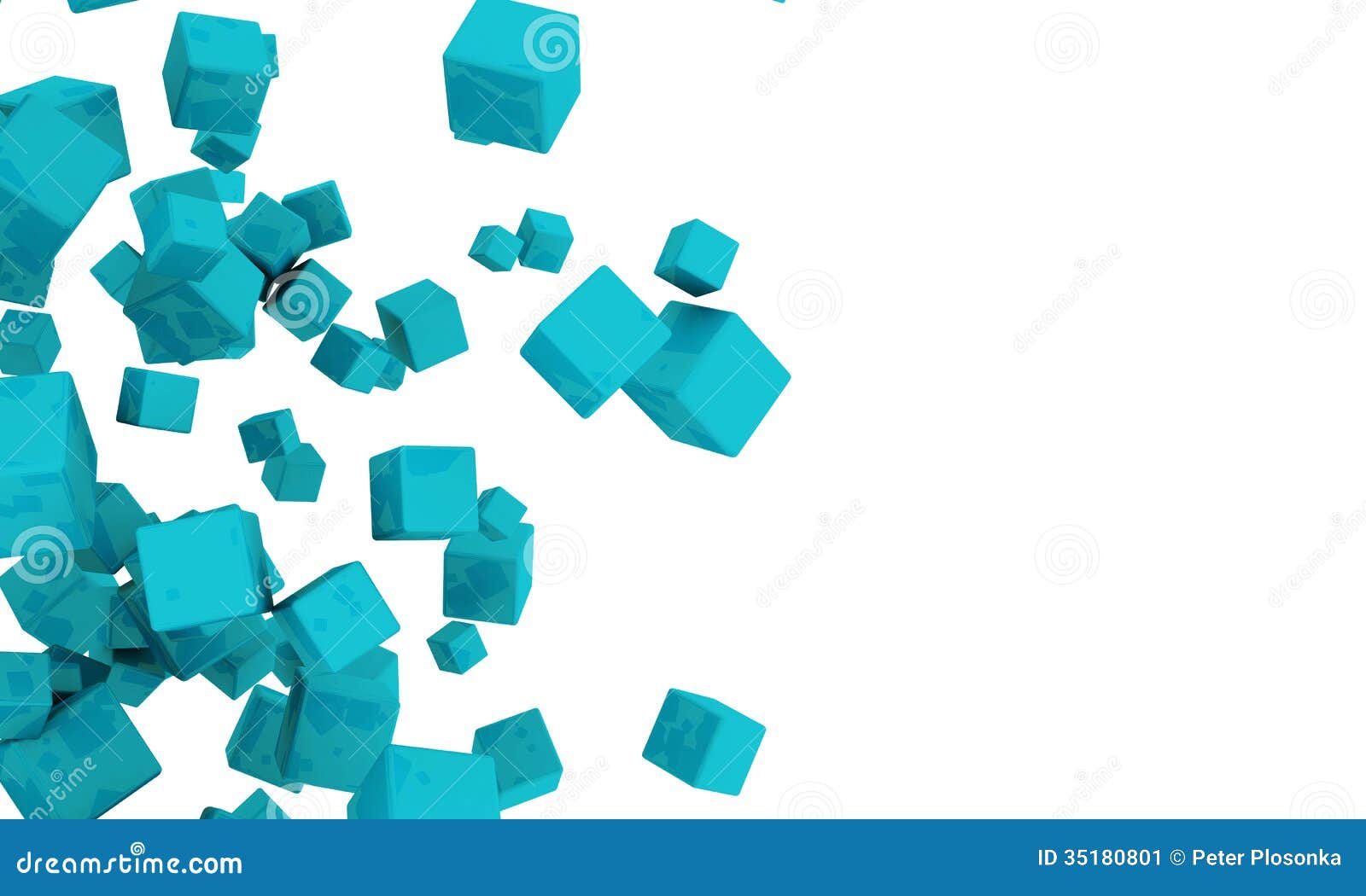 Scattered 3d Turquoise Cubes Stock Illustration - Illustration of ...