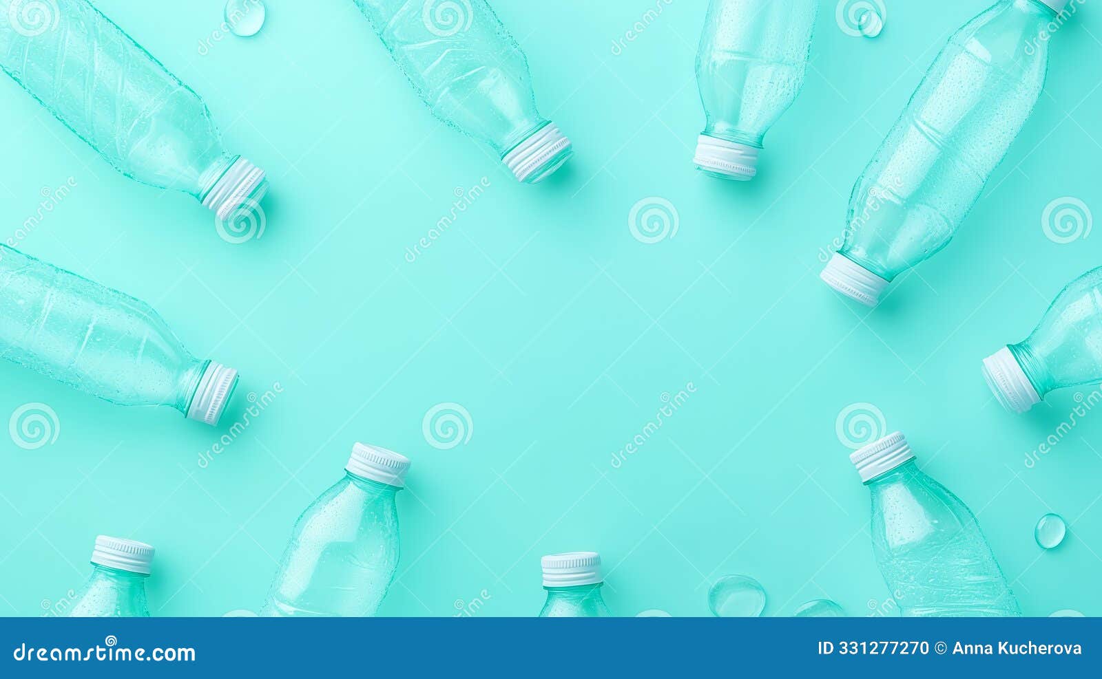 Water Bottles Made Of Plastic Banner Vector Illustration. Healthy Agua ...