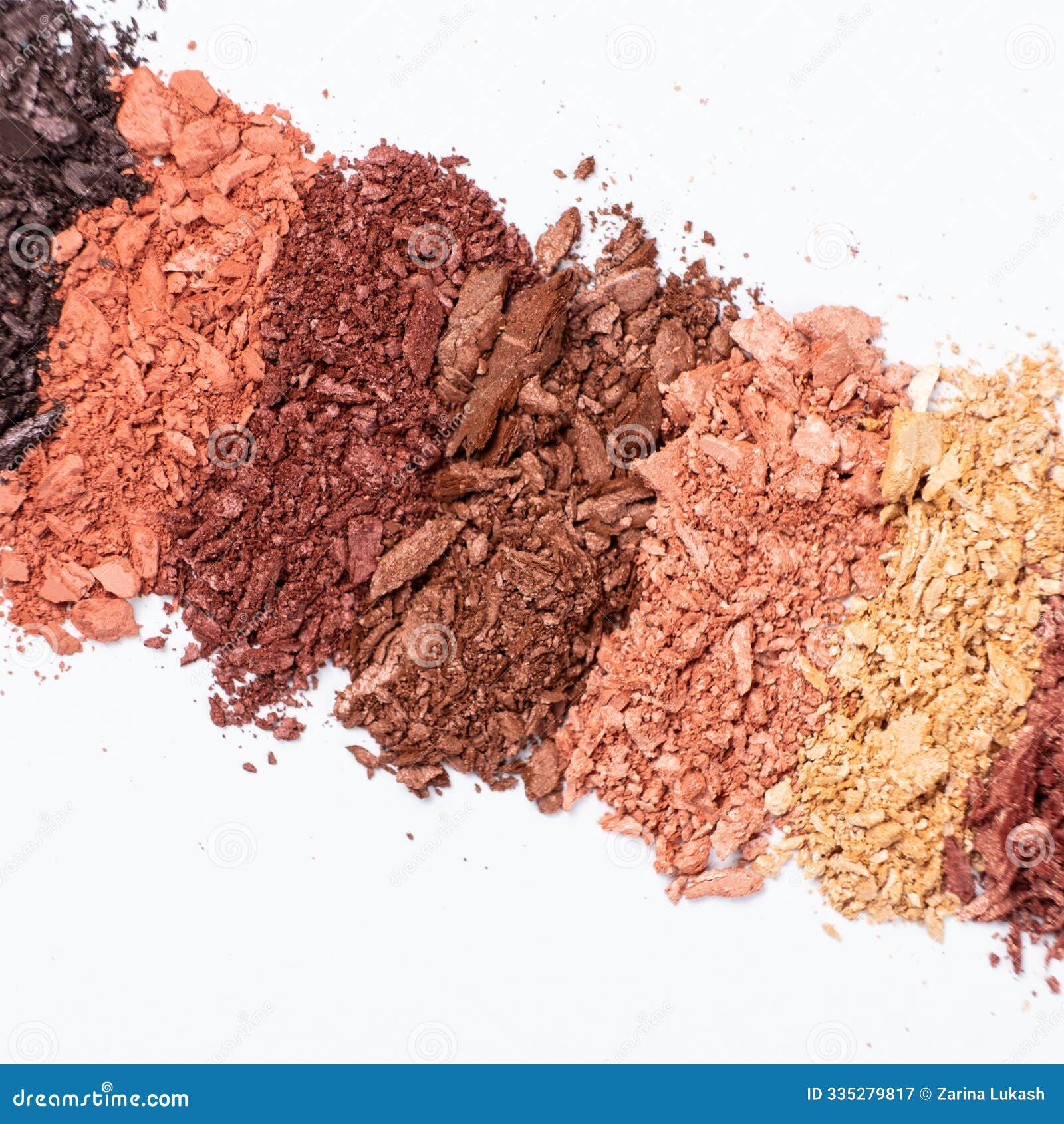 Scattered Eye Shadows in Different Shades. Cosmetics Texture, White ...