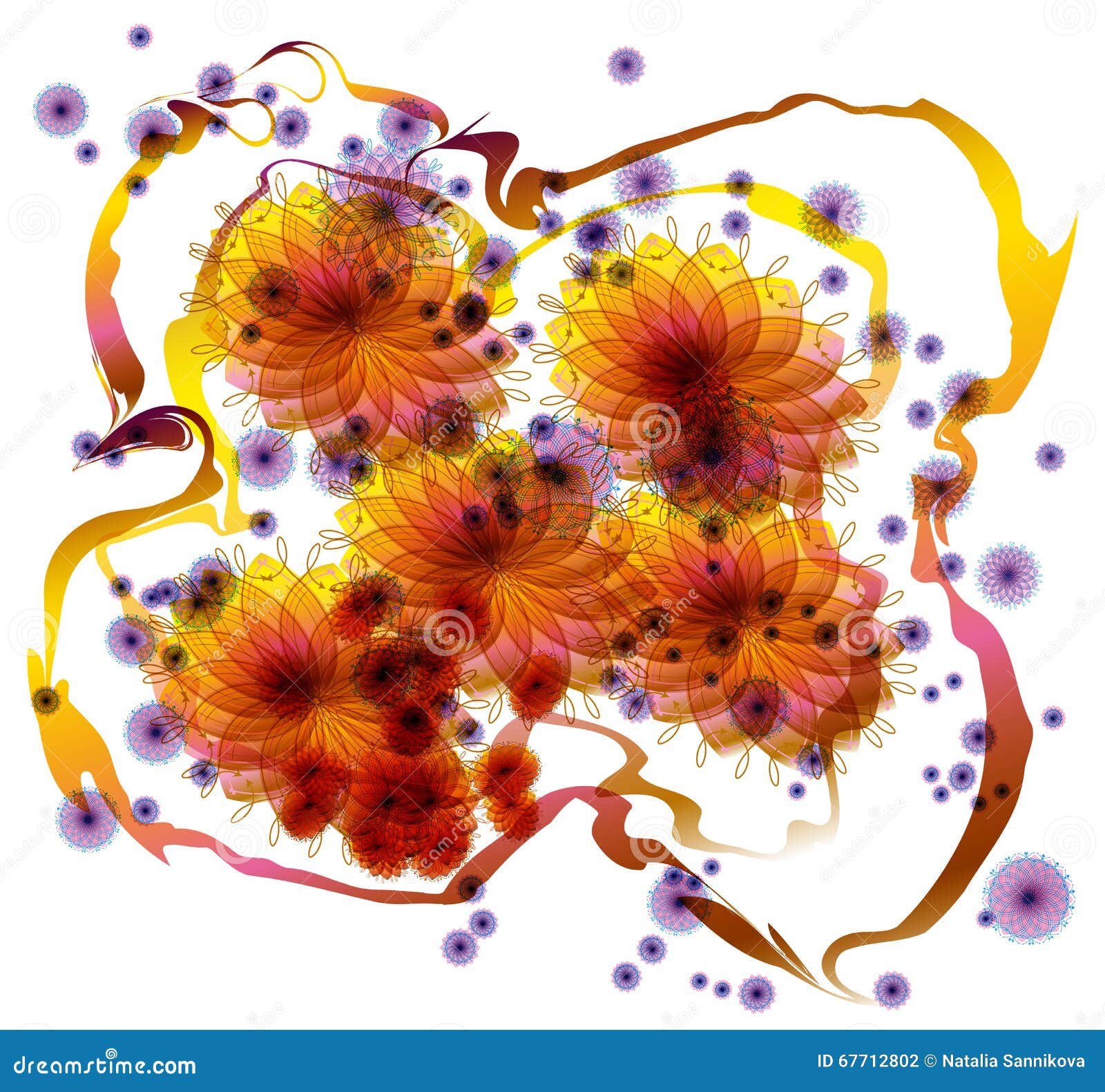 Scattered flower shape stock vector. Illustration of beauty - 67712802