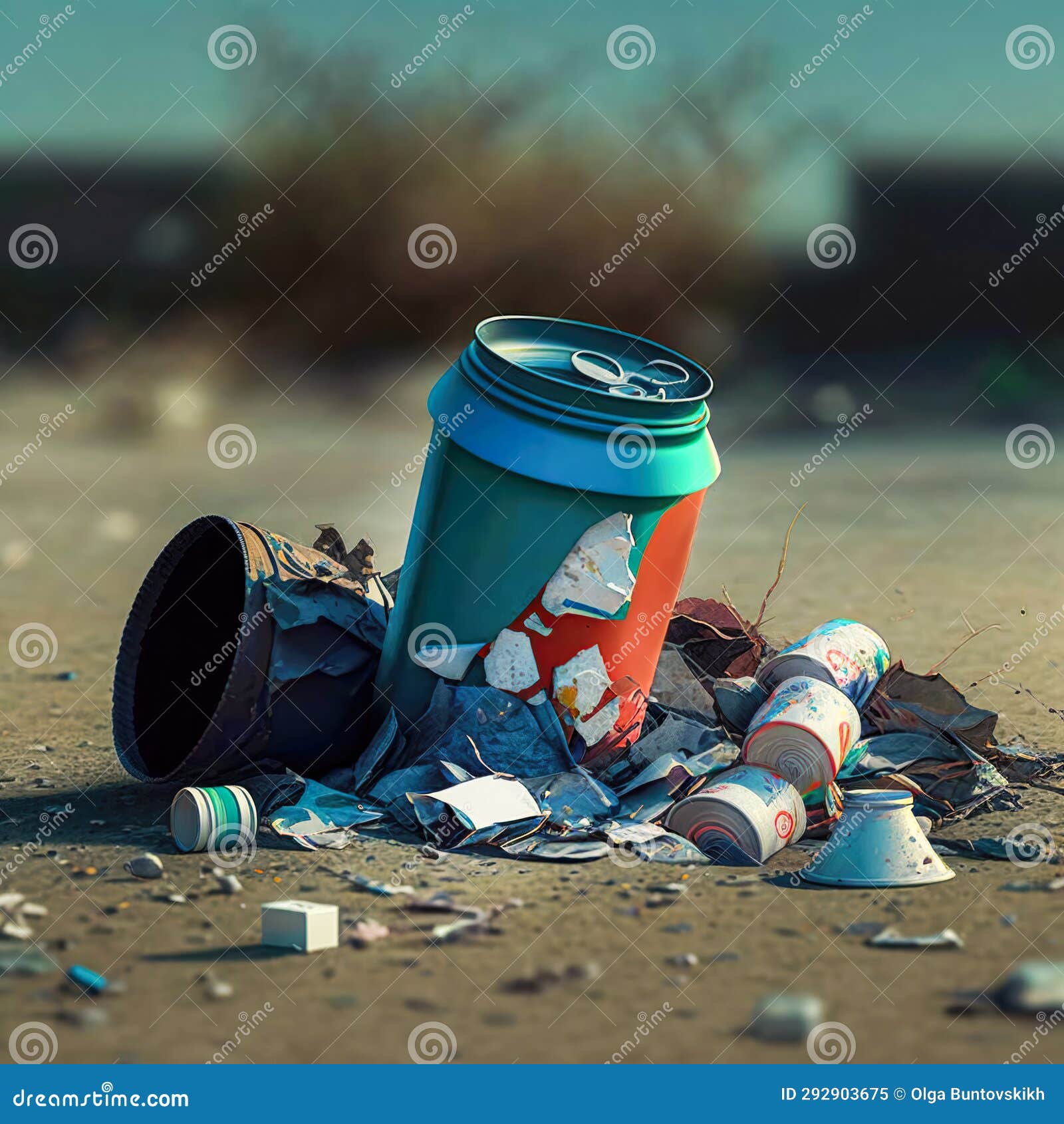 Scattered Garbage on the City Streets. Illustration of Environmental ...