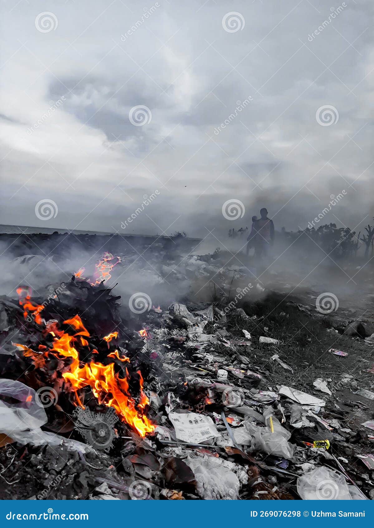 Scattered Garbage is Collected and Then Burned Which Causes Thick Smoke ...
