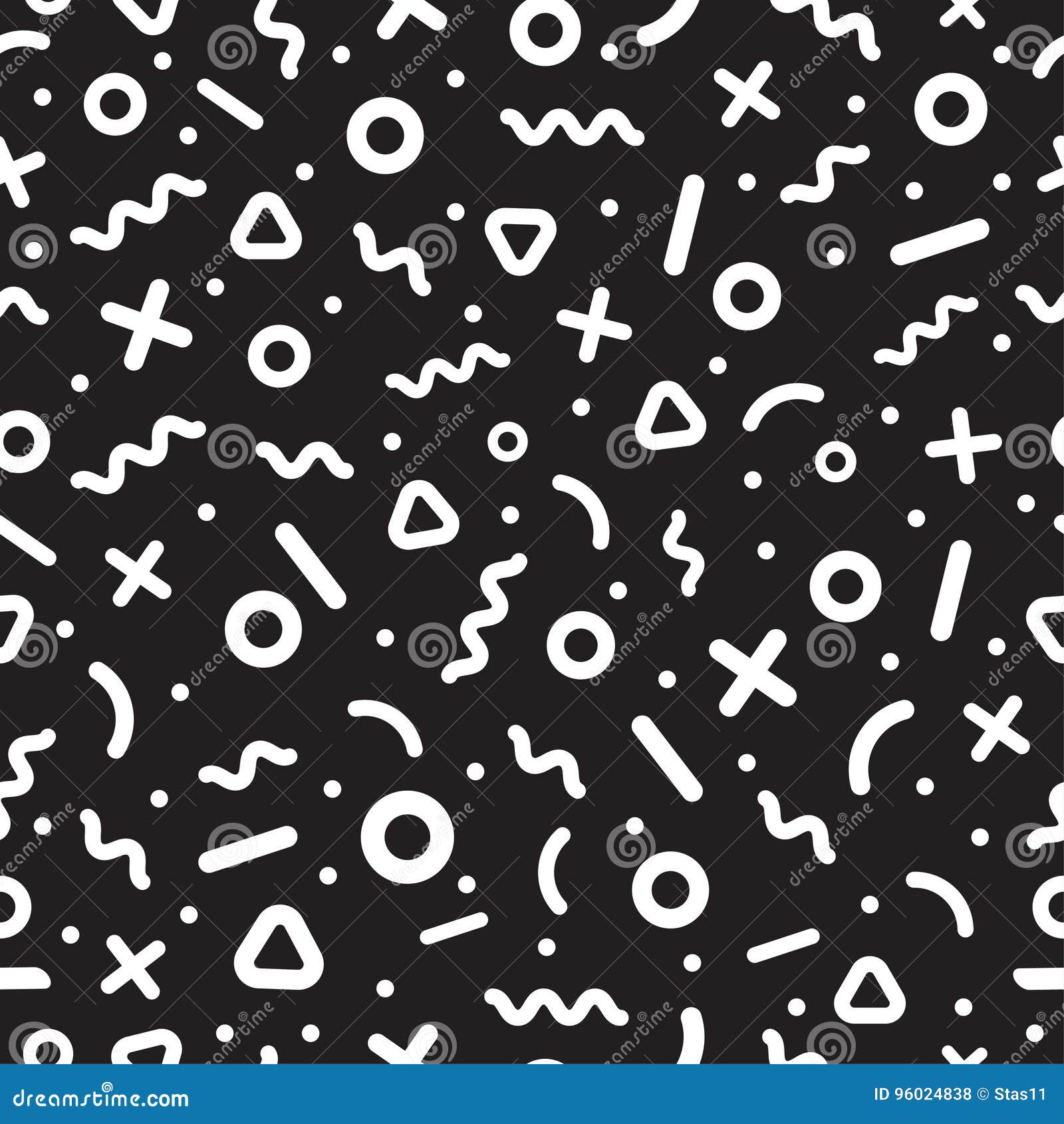 Scattered Geometric Line Shapes. Abstract Background Design. Vector ...