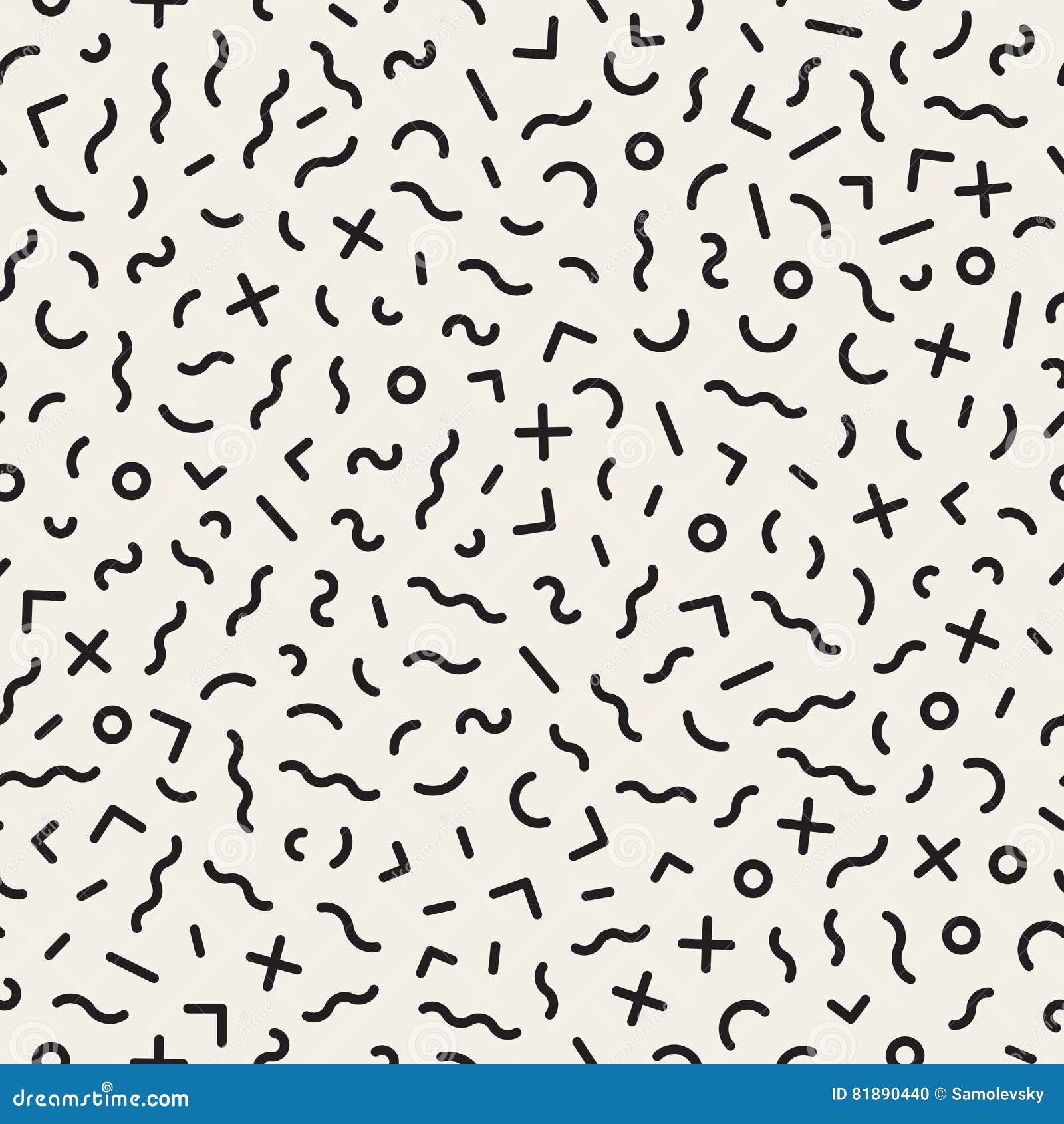 Scattered Geometric Line Shapes. Abstract Background Design. Vector ...