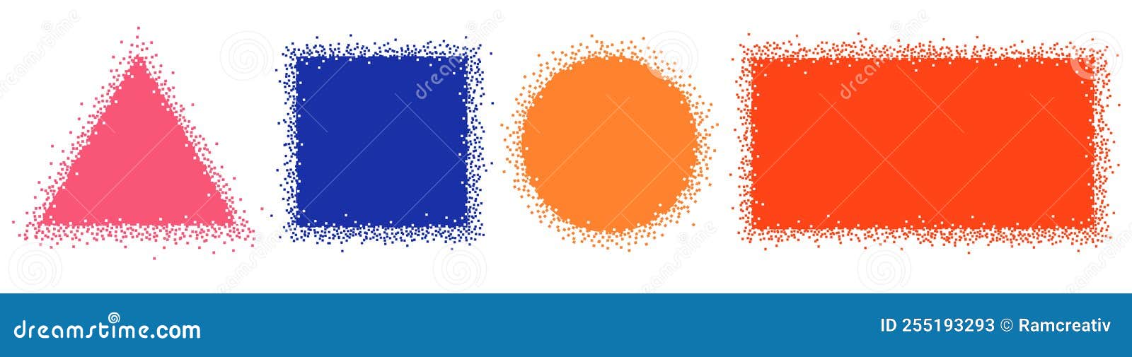 Scattered Geometric Shapes into Particles. Pixel Decay Effect Stock ...