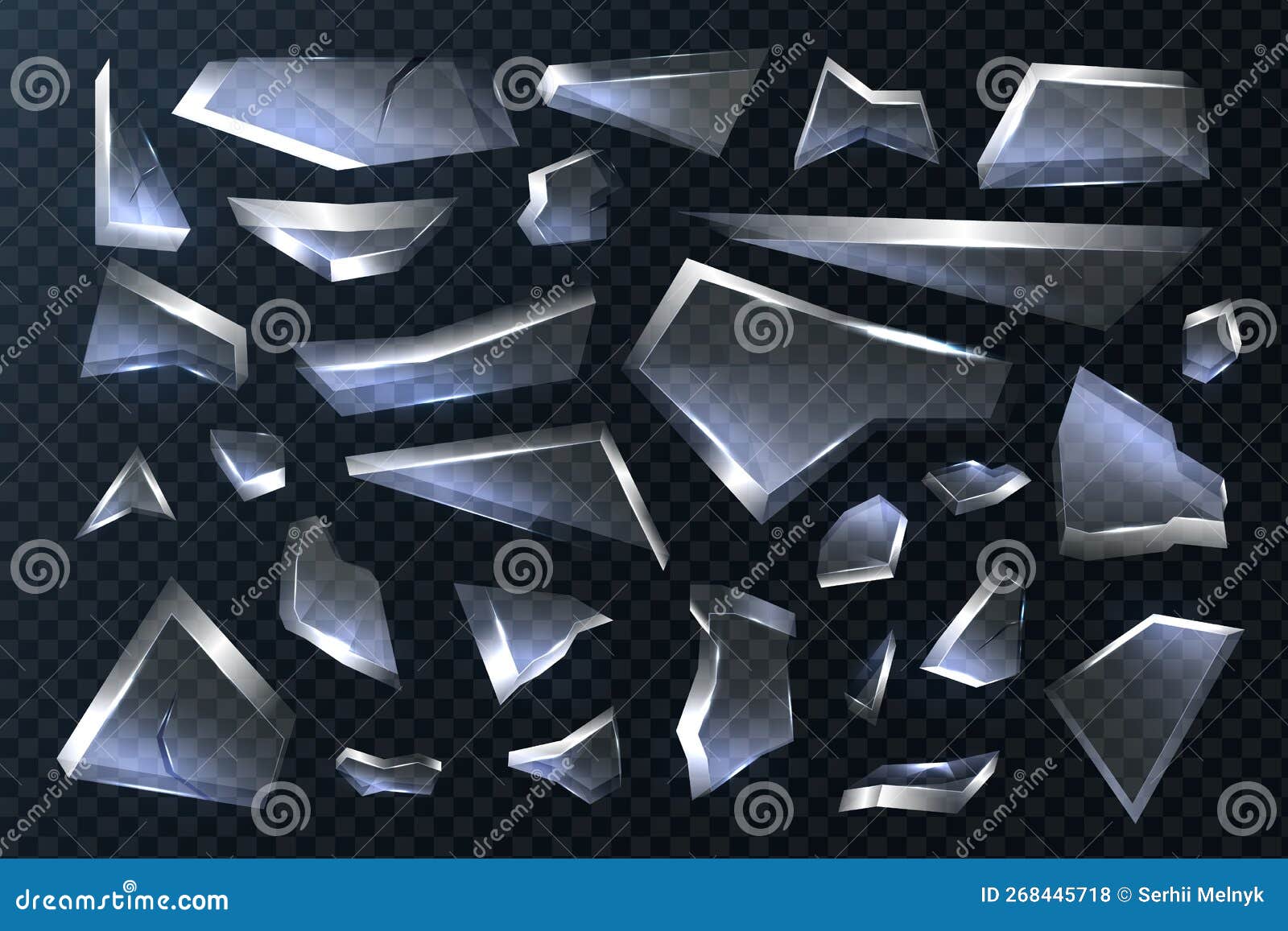 Scattered glass shatters stock vector. Illustration of broken - 268445718