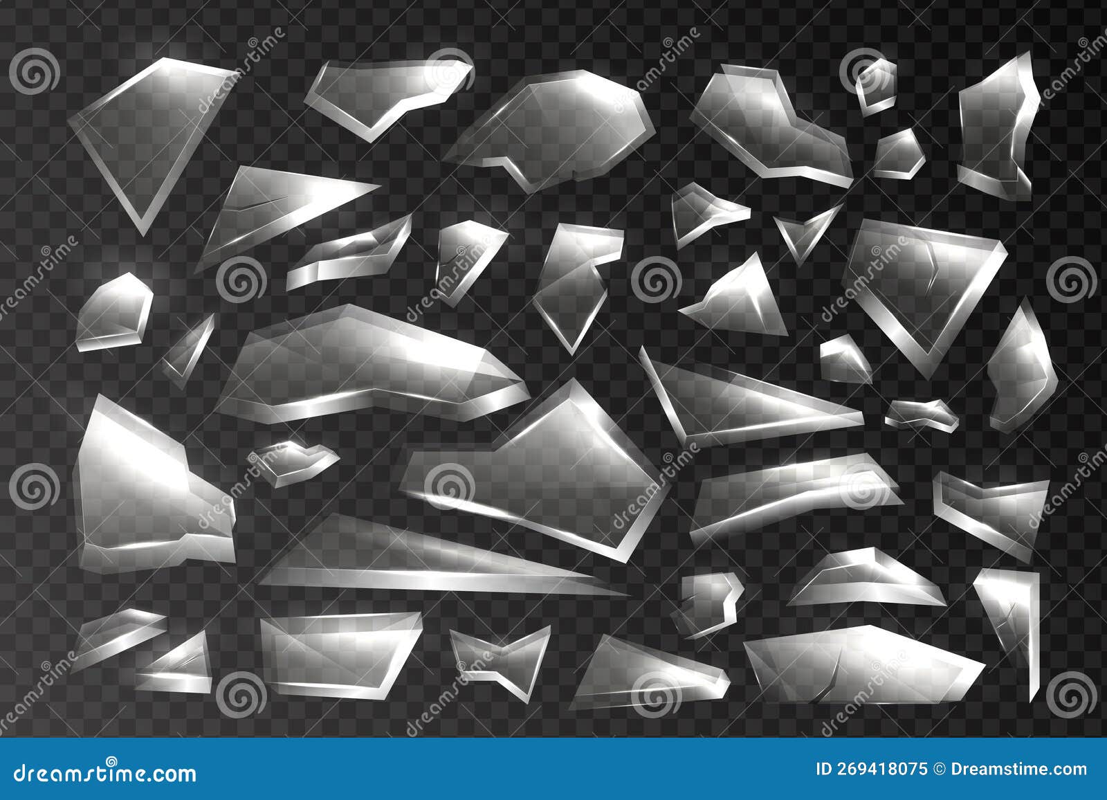 Scattered glass shatters stock vector. Illustration of sharp - 269418075