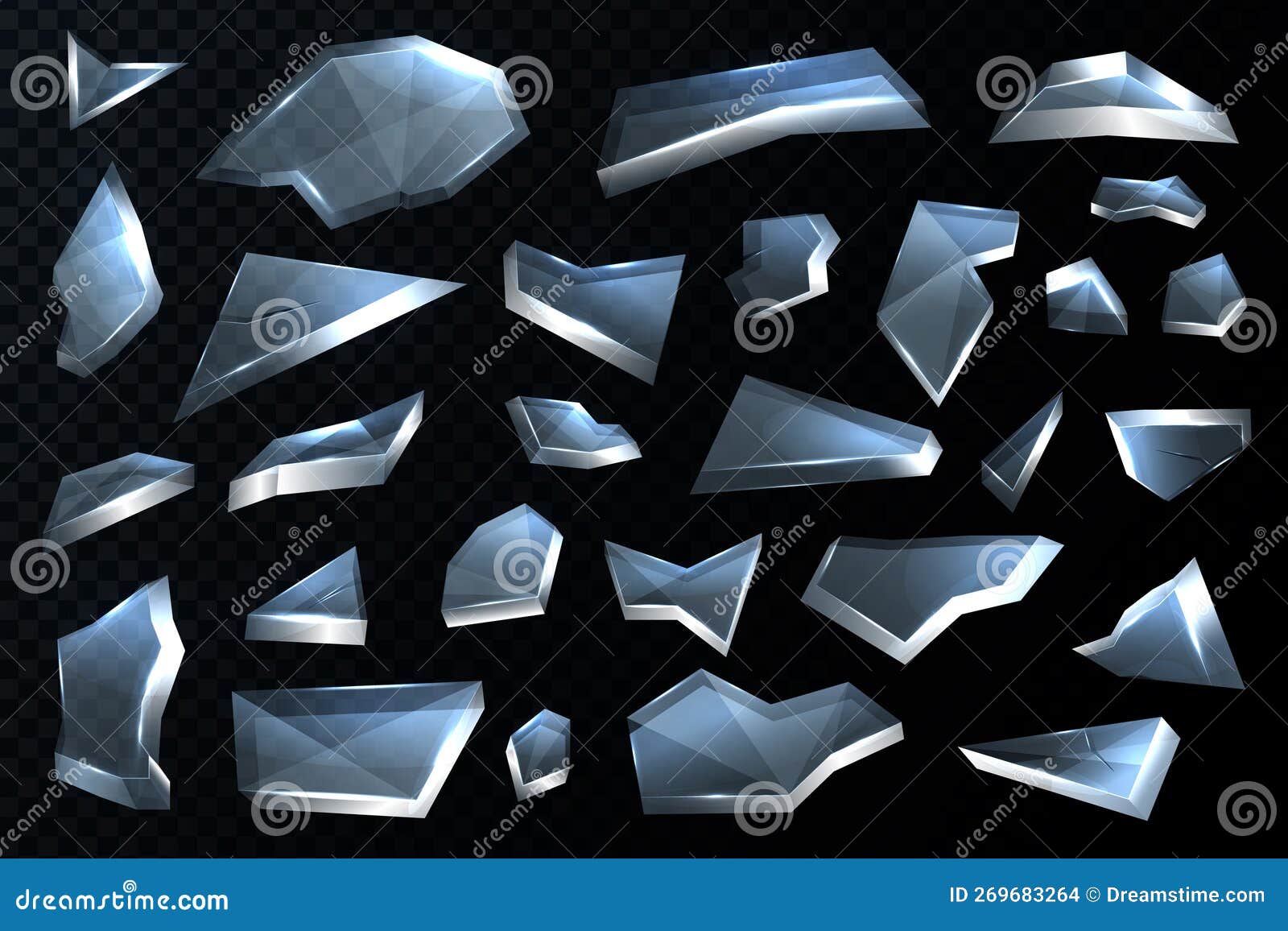 Scattered glass shatters stock vector. Illustration of debris - 269683264