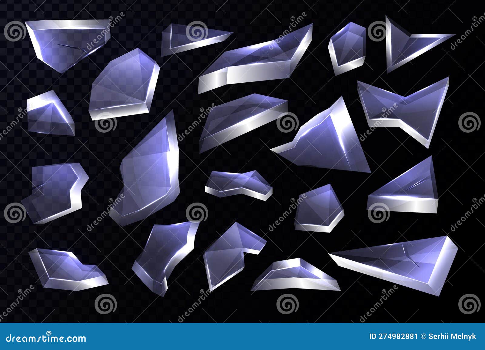 Scattered glass shatters stock vector. Illustration of scattered ...