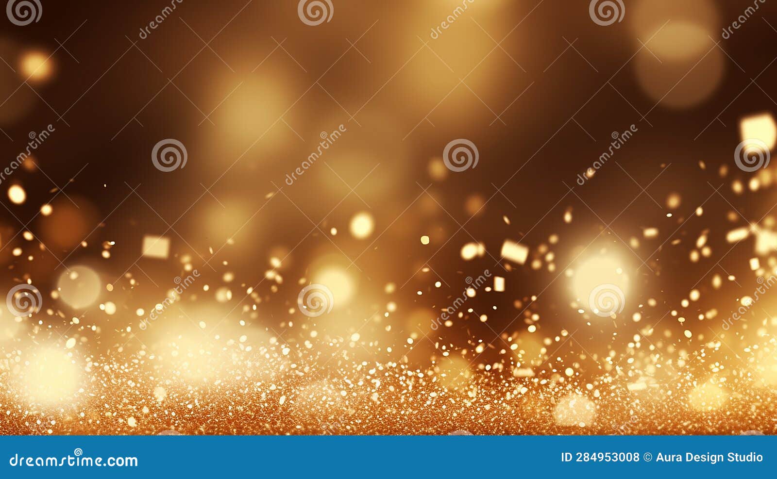 Scattered Gold Confetti Luxury Sparkling Confetti with Lights Stock ...