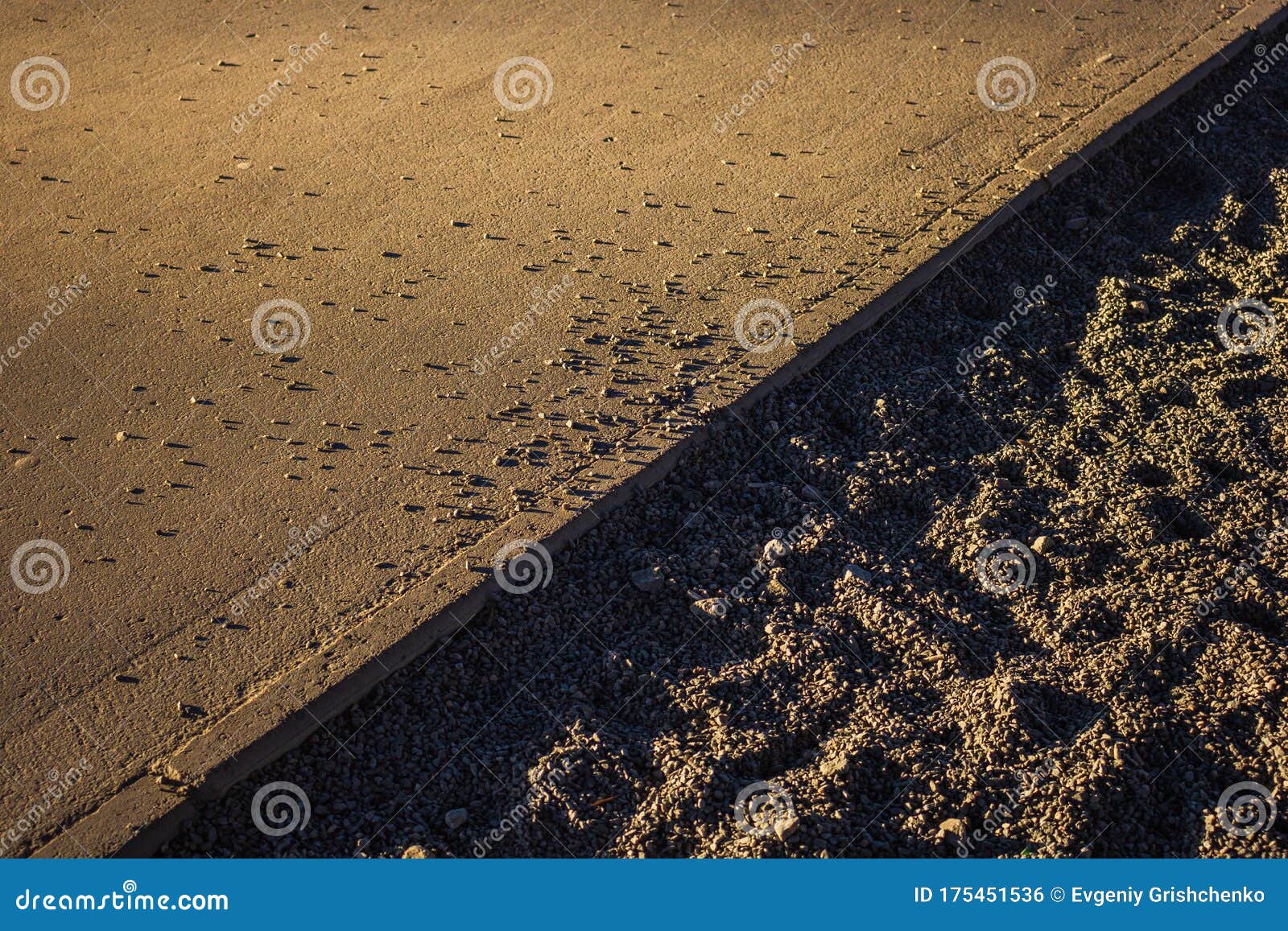 Scattered Gravel Granite on the Roadside Surface Texture Stock Photo ...