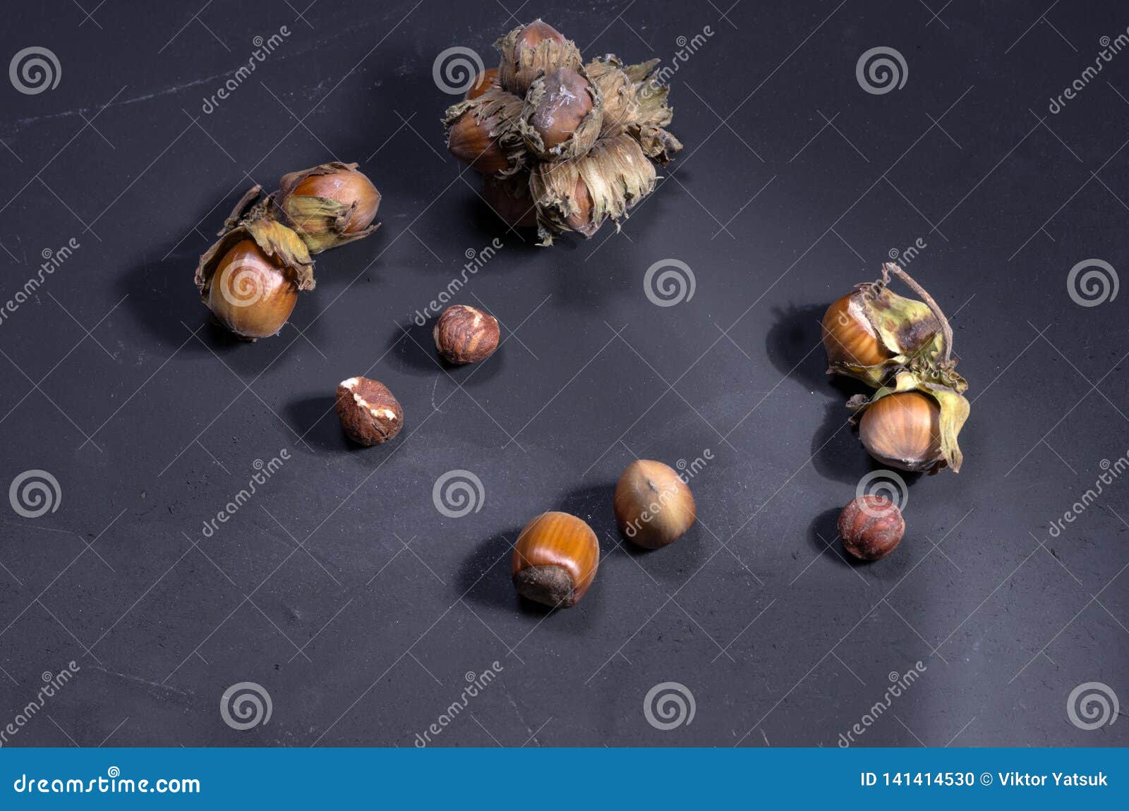 Scattered Hazelnuts. Nuts in the Peel Stock Photo - Image of nature ...