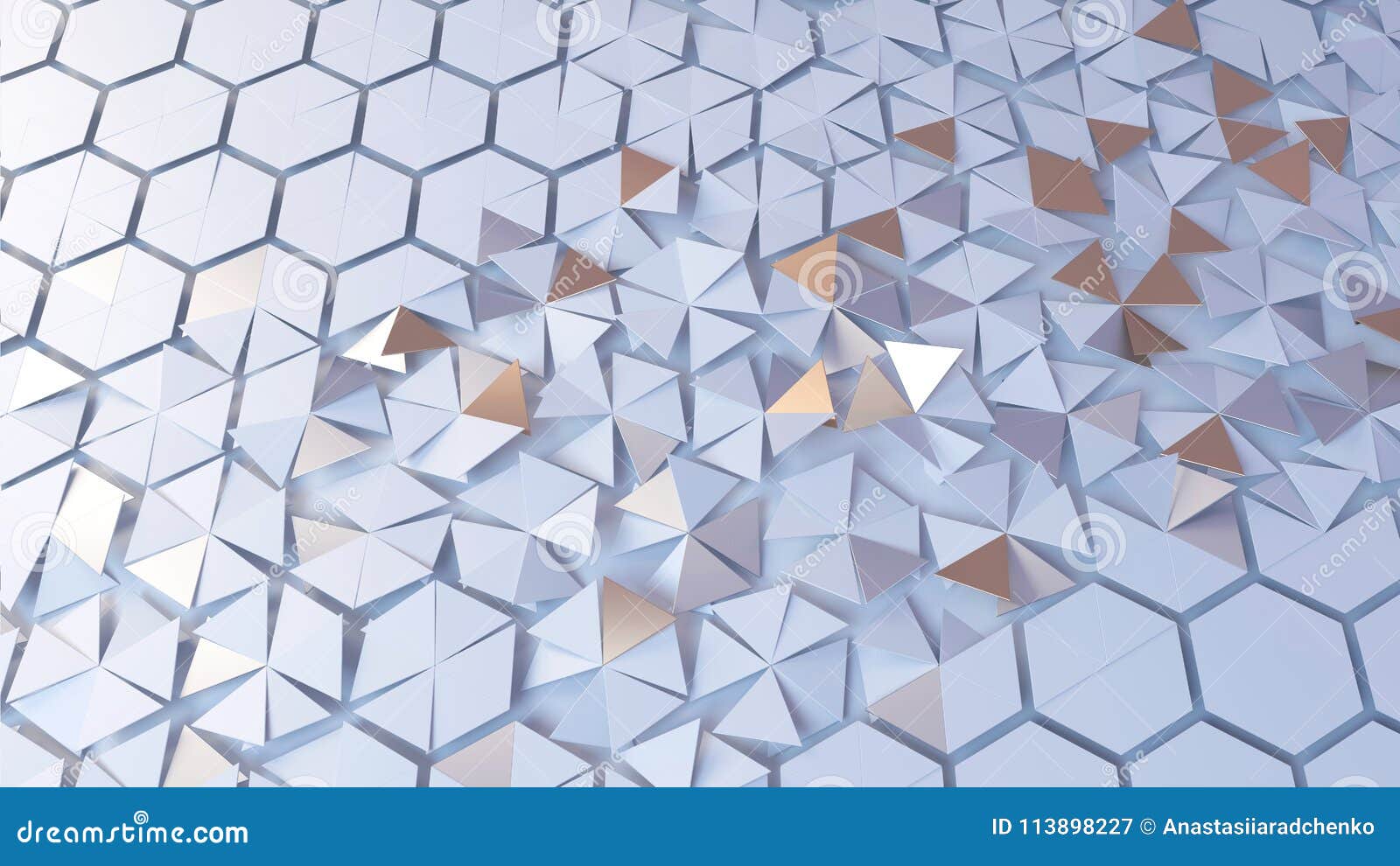 Scattered Hexagon Geometric Perspective Grid Stock Illustration ...