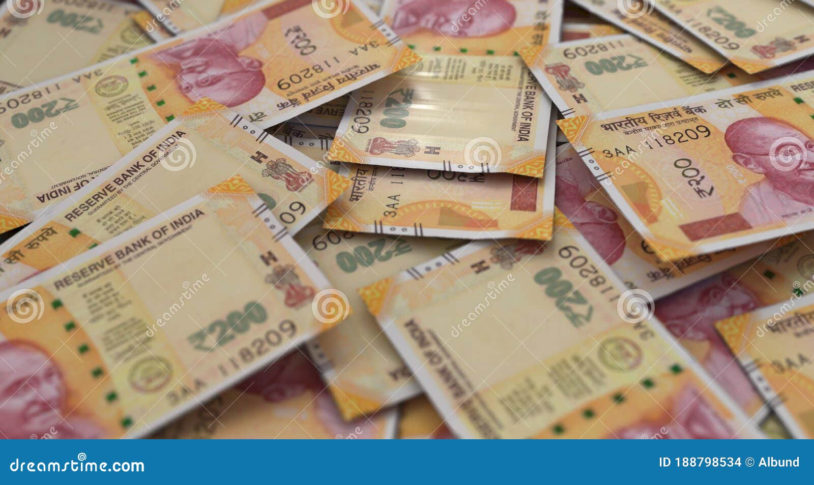 Scattered Indian Rupee Banknote Pile Stock Illustration - Illustration ...
