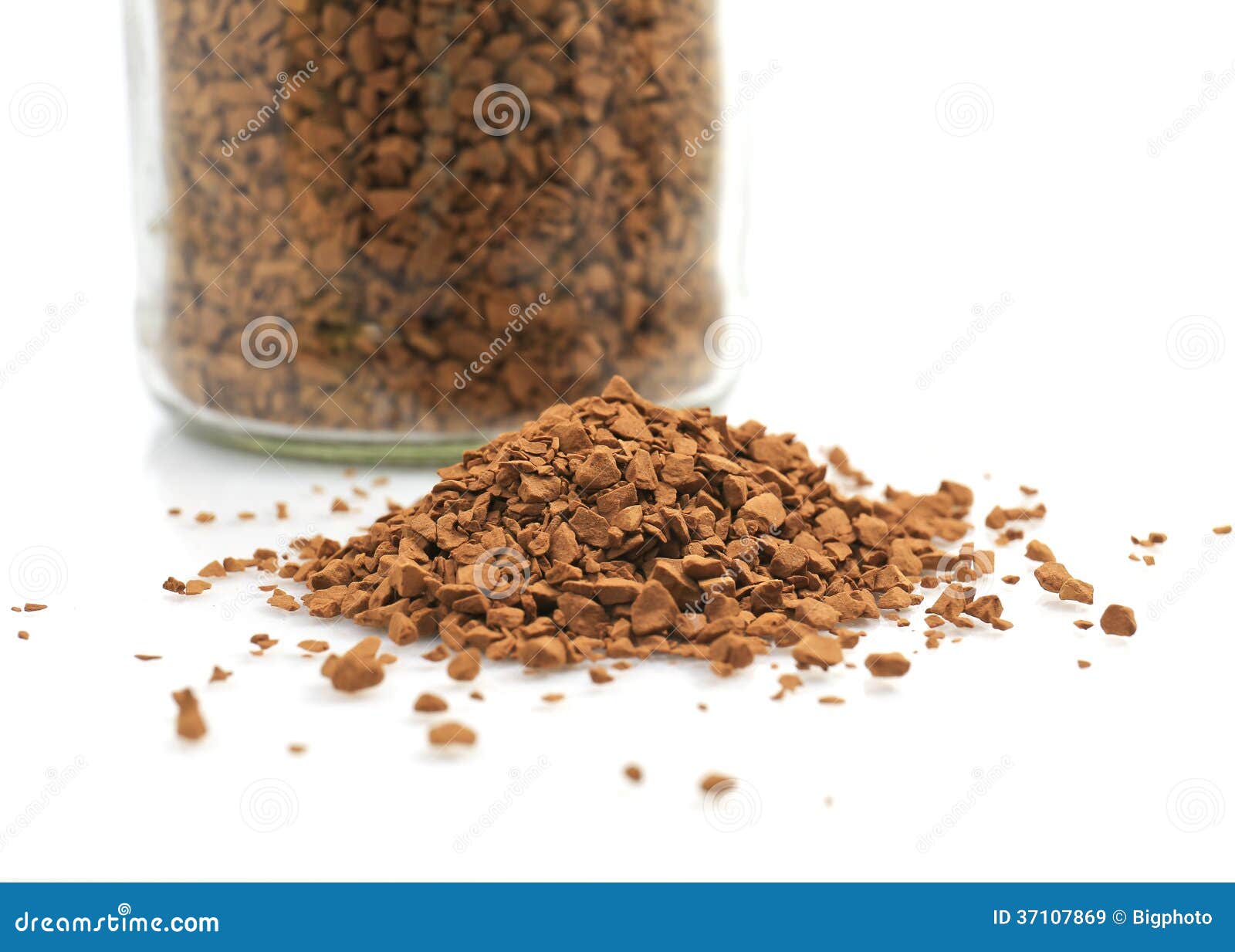 Scattered Instant Coffee Isolated on White Stock Image - Image of cafe ...