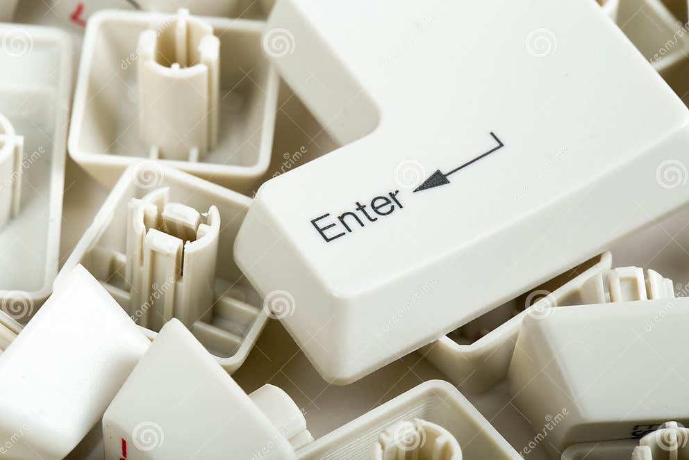 Scattered Keyboard Keys on White Stock Image - Image of digits, detail ...