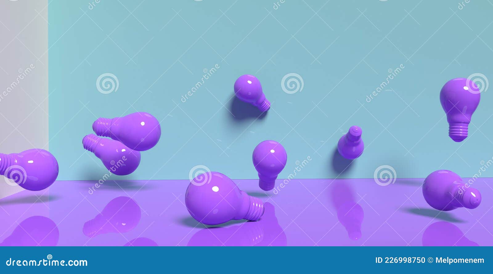 Scattered Light Bulbs - 3D Render Stock Illustration - Illustration of ...