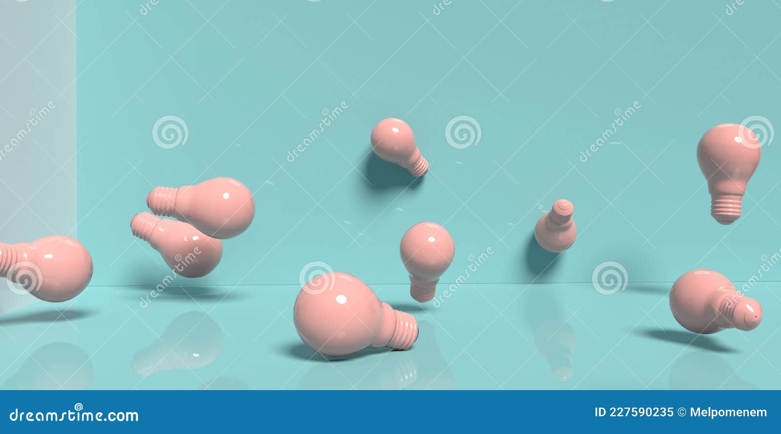 Scattered Light Bulbs - 3D Render Stock Illustration - Illustration of ...