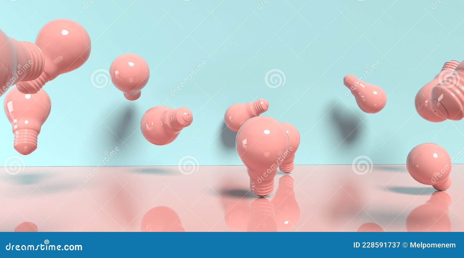 Scattered Light Bulbs - 3D Render Stock Illustration - Illustration of ...