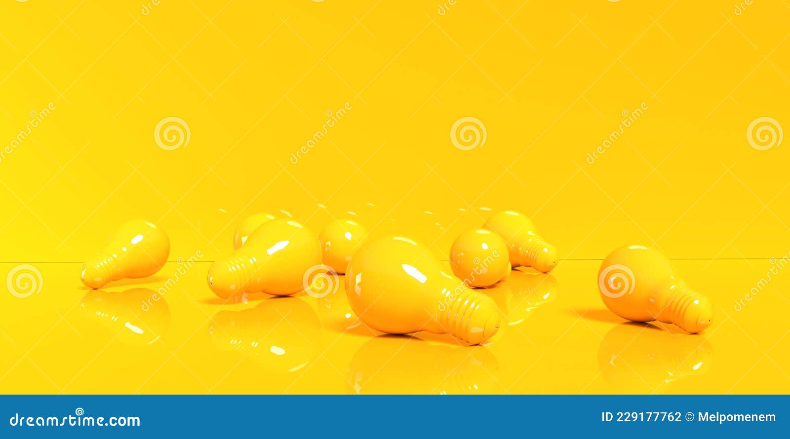 Scattered Light Bulbs on a Floor - 3D Stock Illustration - Illustration ...