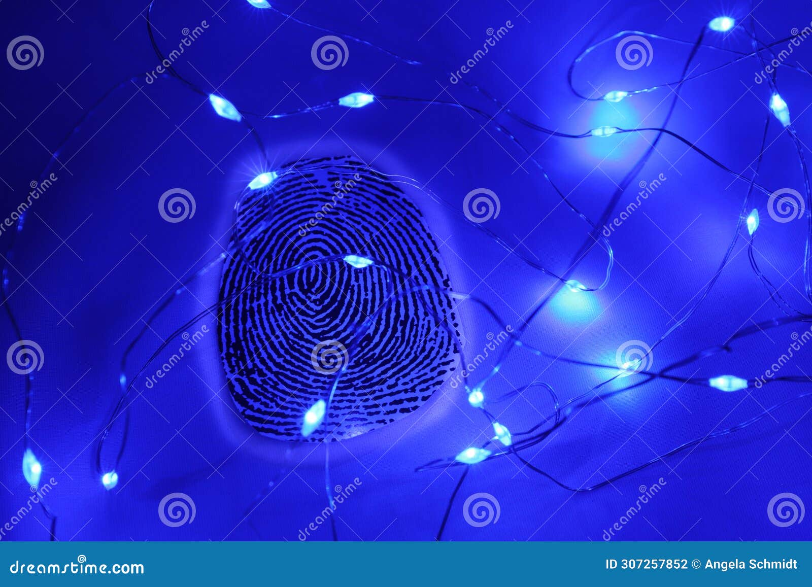Scattered Lights Fingerprint Blue Stock Photo - Image of capital ...