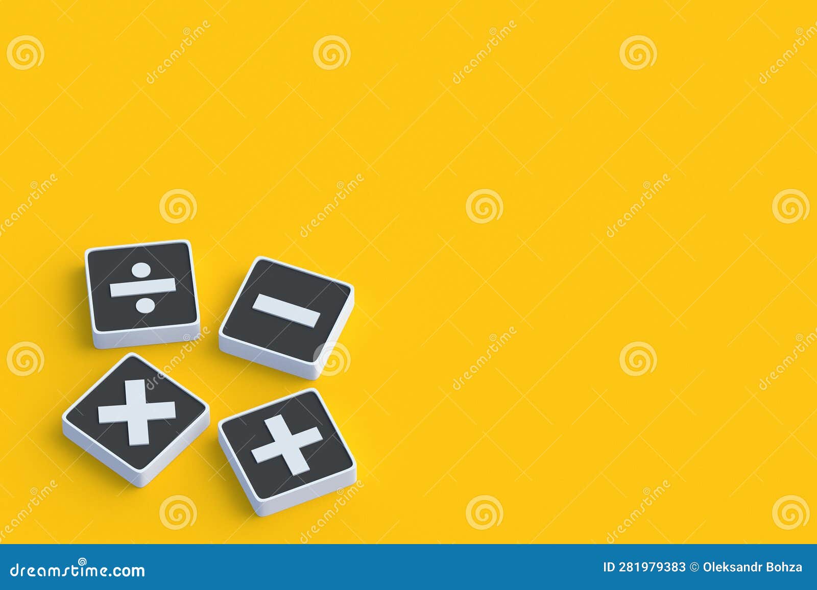 Scattered Mathematical Symbols on Buttons Stock Illustration ...