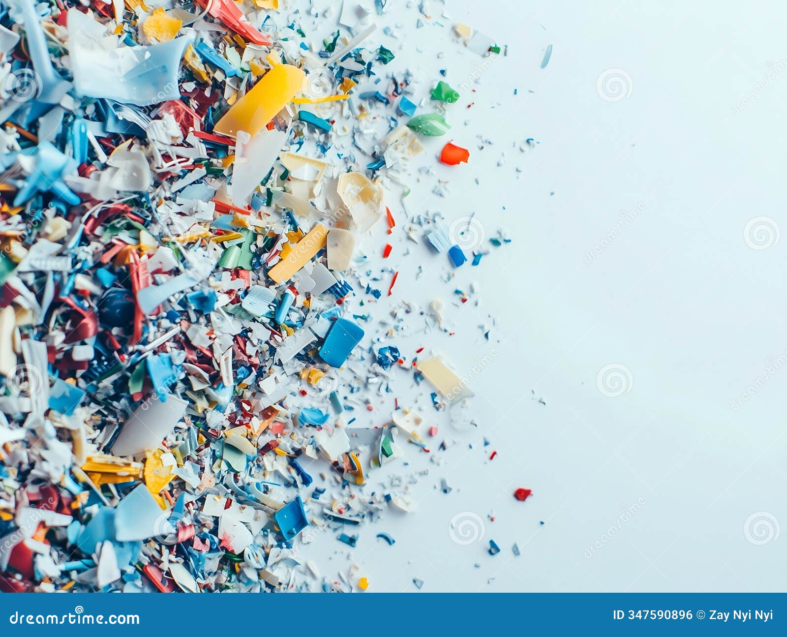 Scattered Microplastics on White Background Stock Illustration ...
