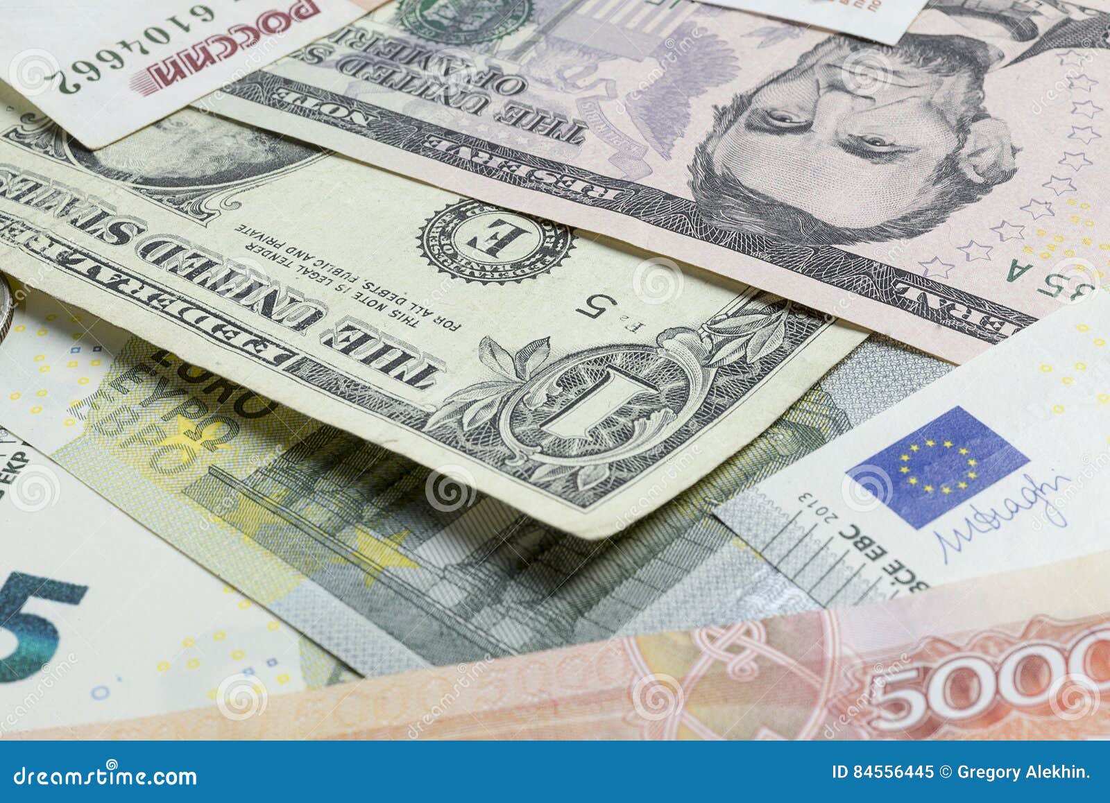 Scattered money. stock image. Image of numbers, metal - 84556445