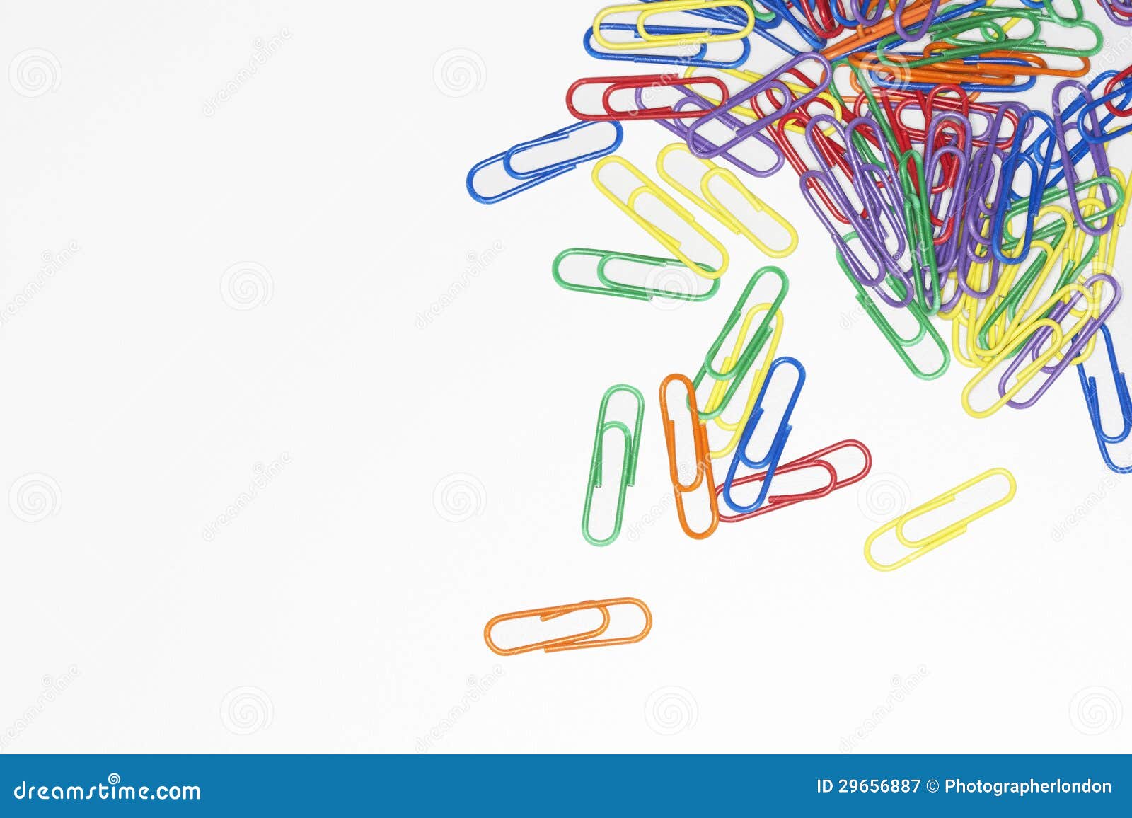 Scattered Multicolored Paper Clips Stock Image - Image of isolated ...
