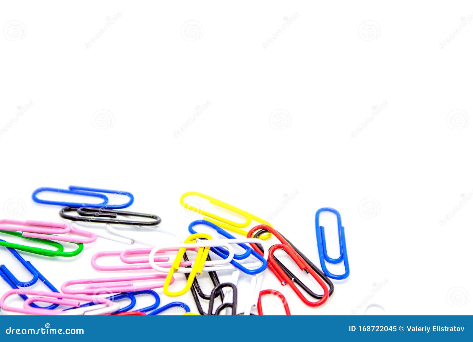 Scattered Paper Clips on a White Background Stock Image - Image of ...