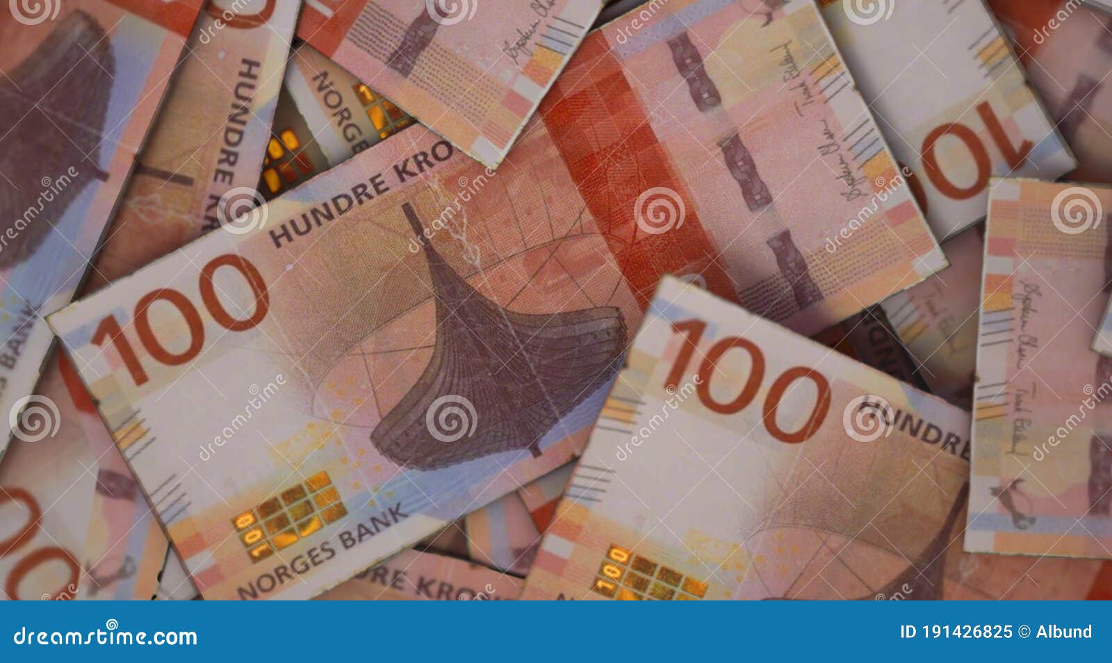 Scattered Norwegian Kroner Banknote Pile Stock Image - Image of shot ...