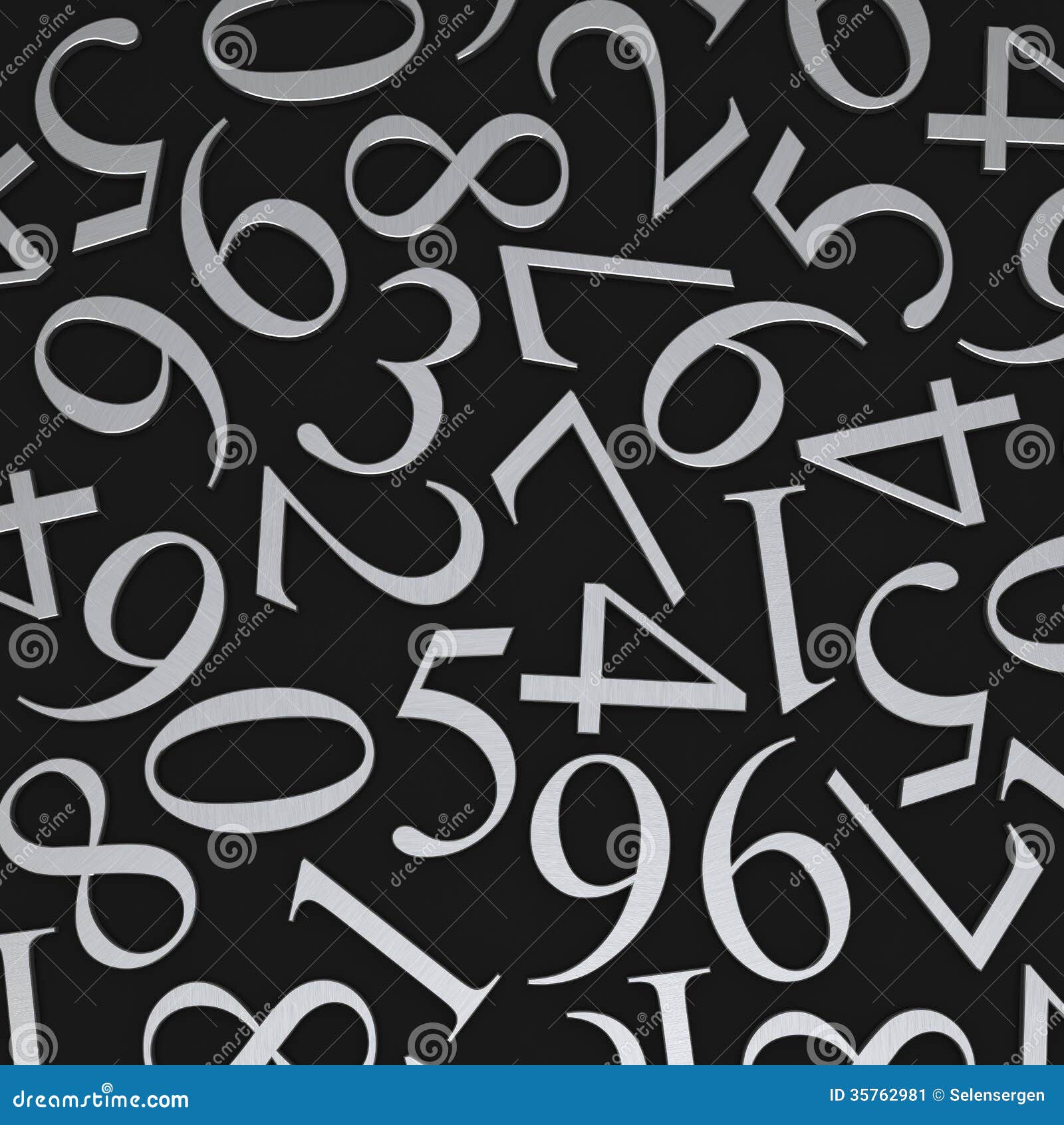 Scattered Numbers stock illustration. Illustration of steel - 35762981