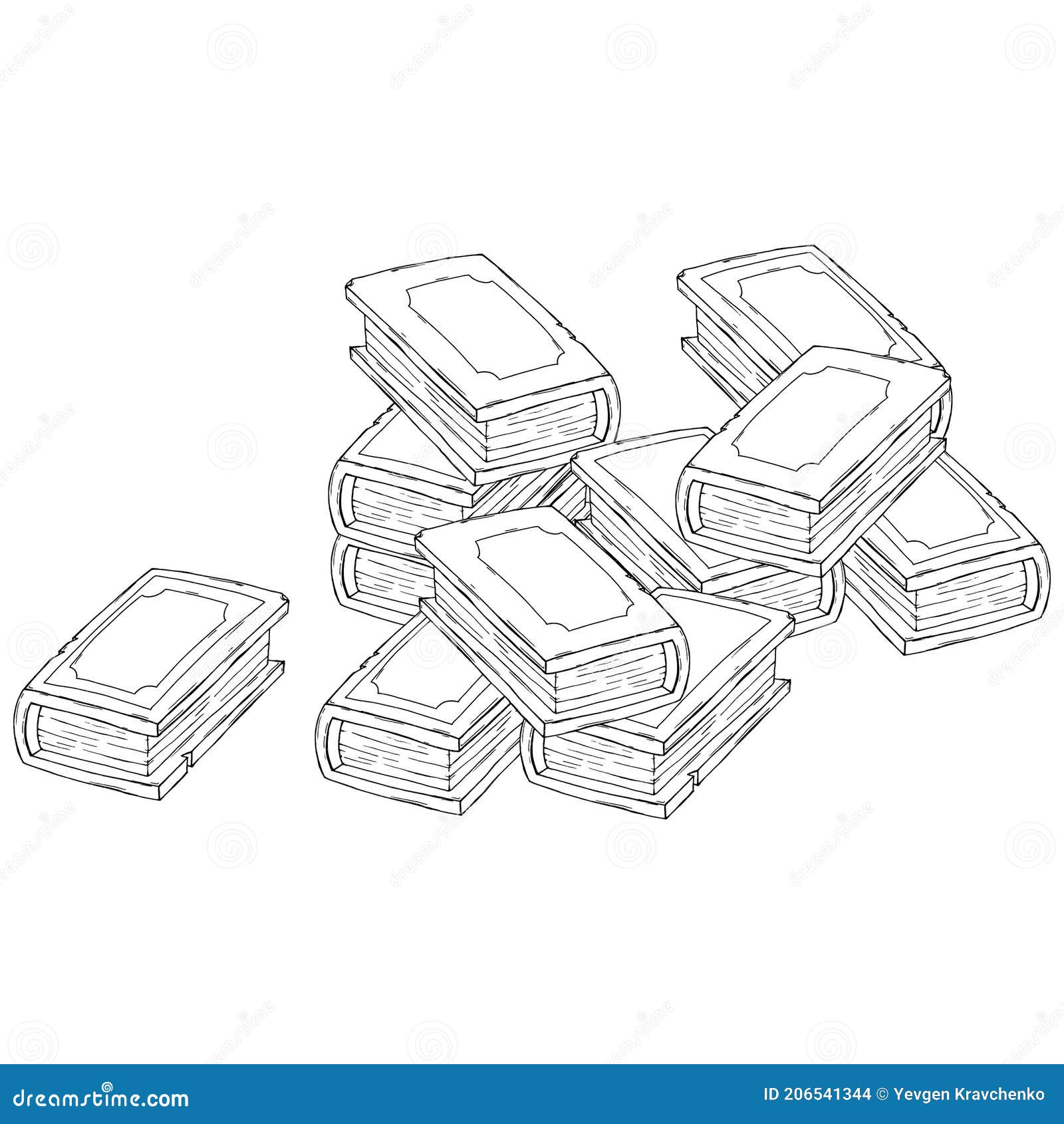 Scattered Old Book. Vector Thick Antique Books Stock Vector ...